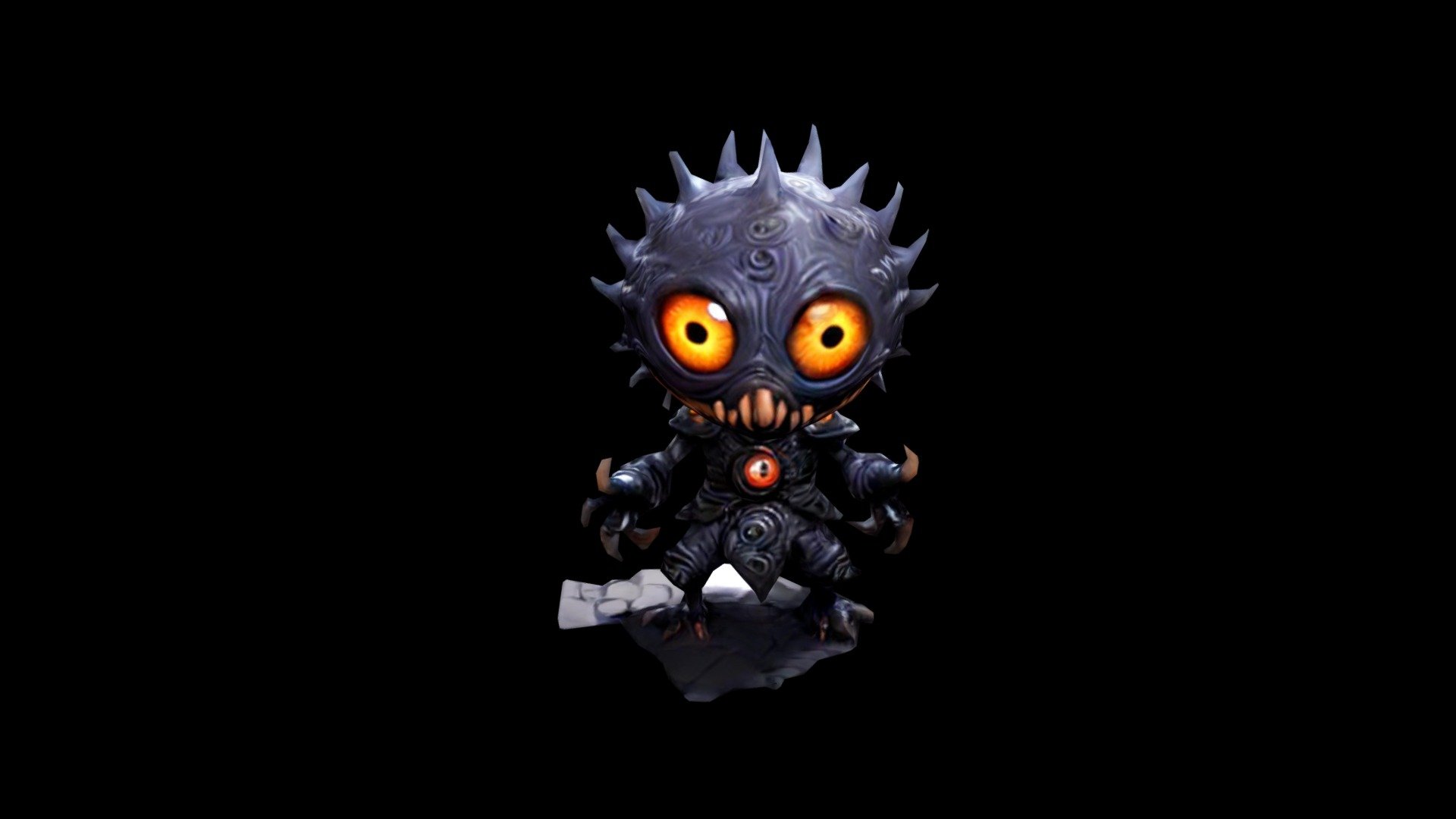 The image depicts a black monster with yellow ey - Download Free 3D ...
