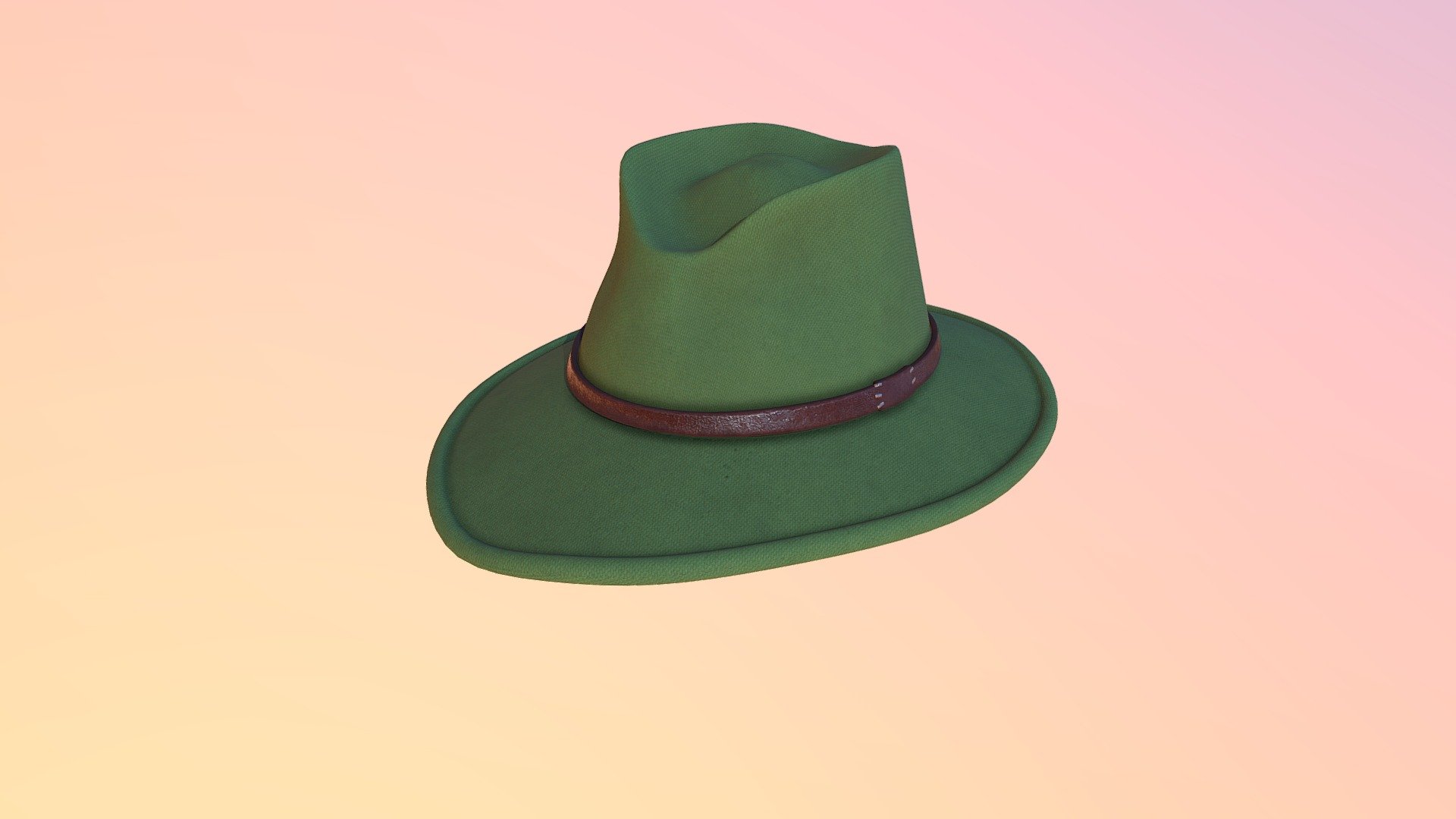 Suede Green Hat - 3D model by Anwar Ali (@Anwarali) [44f9304] - Sketchfab