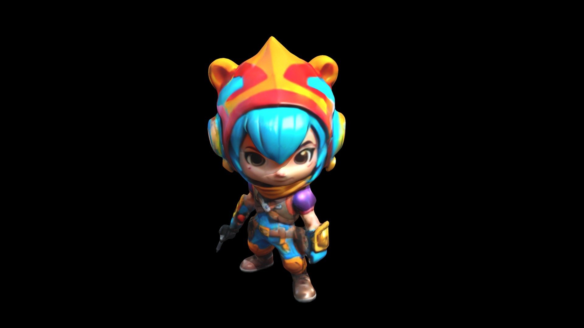 Anime Fighting Game Character Colorful Warrior w - Download Free 3D ...