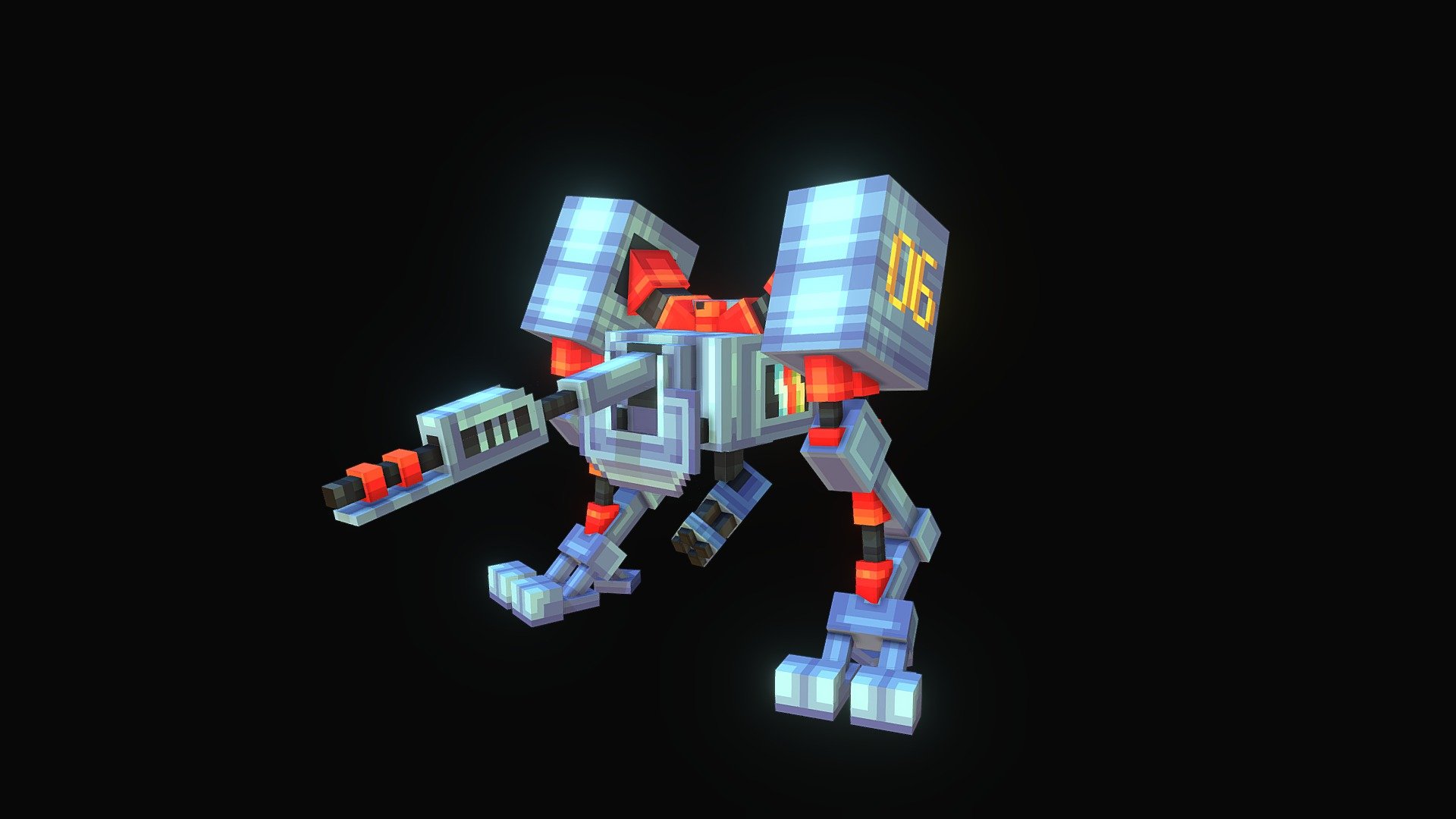 Mecha "06" - 3D model by Queue (@blockbenchqueue) [45068c2] - Sketchfab