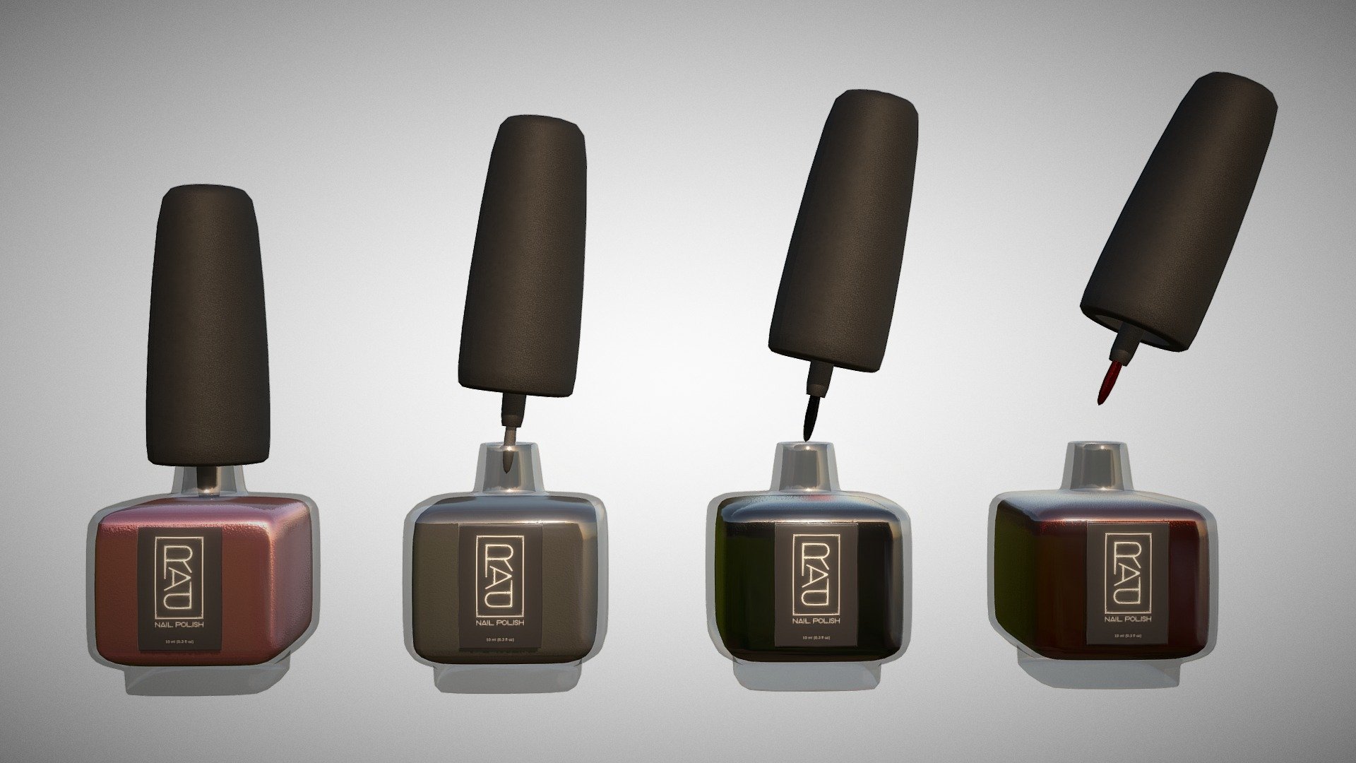 Nail Polish Lineup - 3D model by r4bbitking [4508b63] - Sketchfab