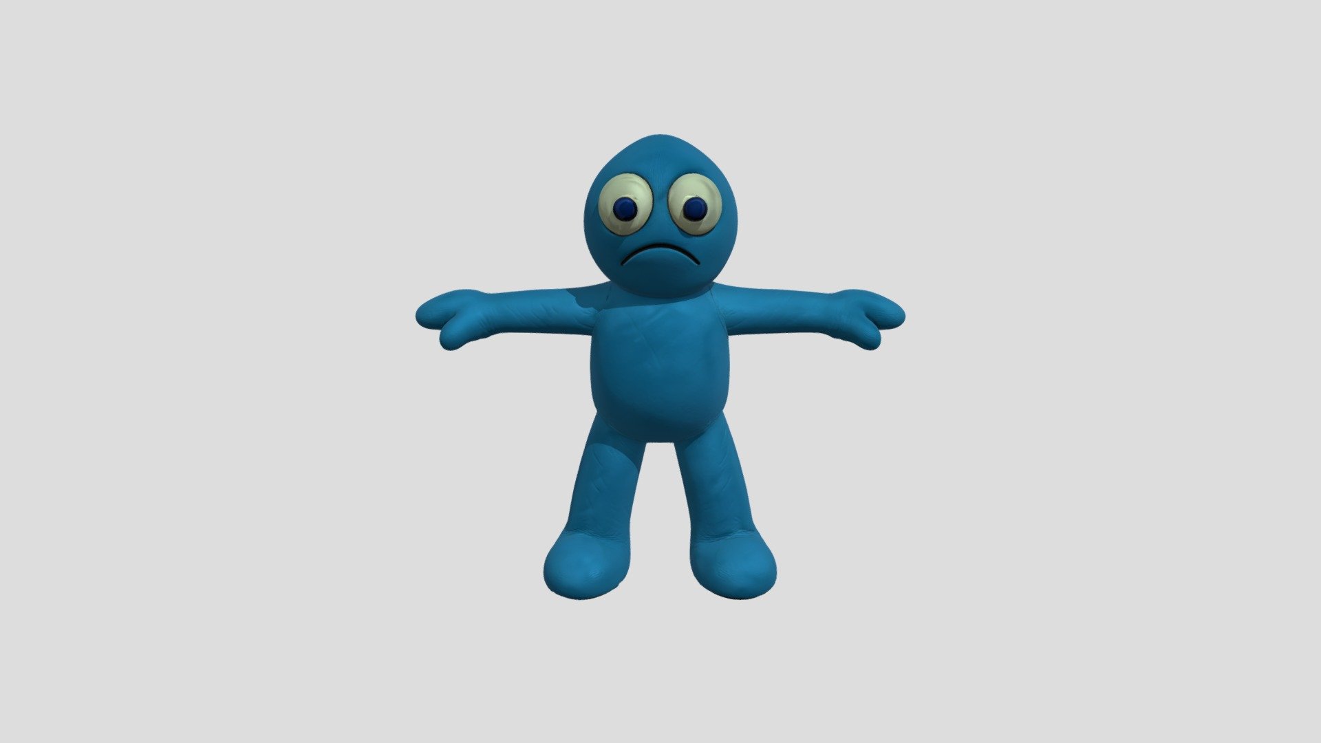 sad blue cartoon character - ultra details - Download Free 3D model by ...