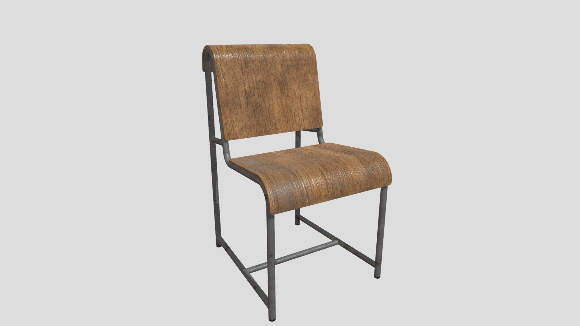 Tubular and wood chiar - Download Free 3D model by ltwid (@ltwid3D ...