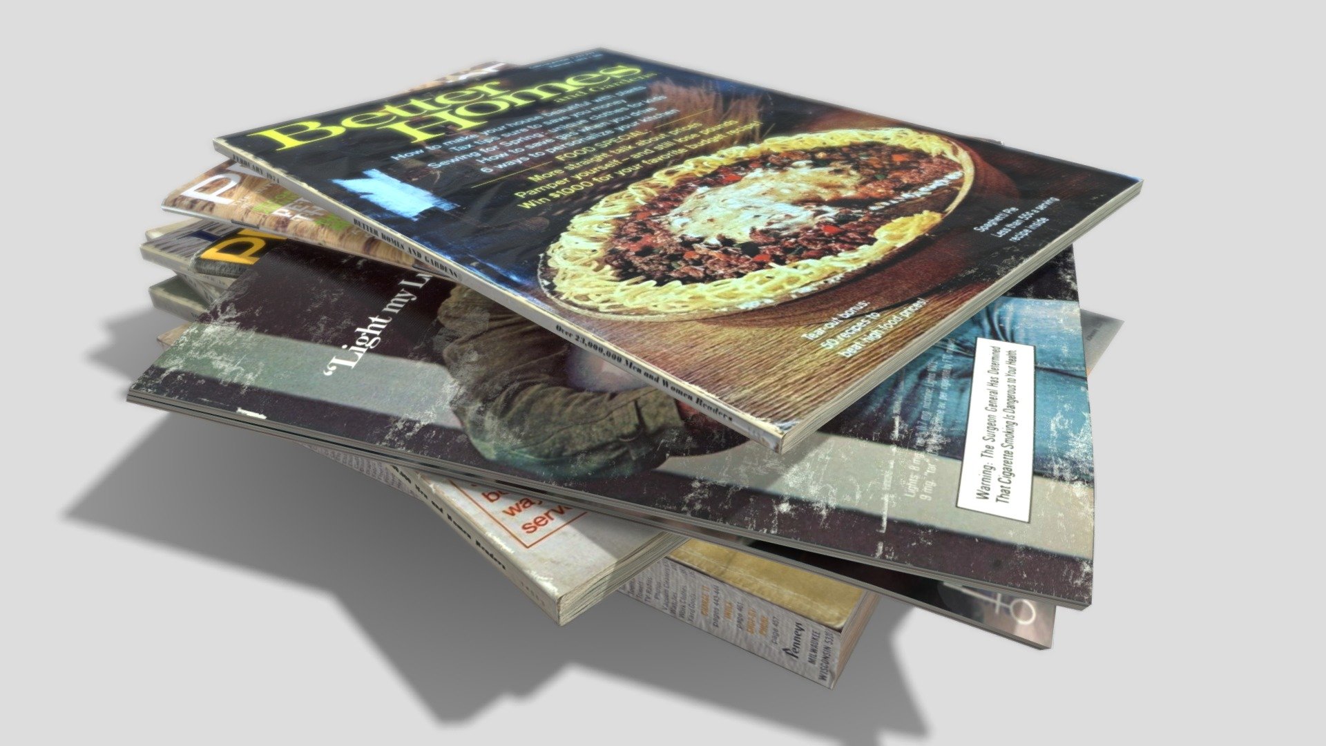 Stack of Grandma and Grandpa's Magazines - Buy Royalty Free 3D model by ...