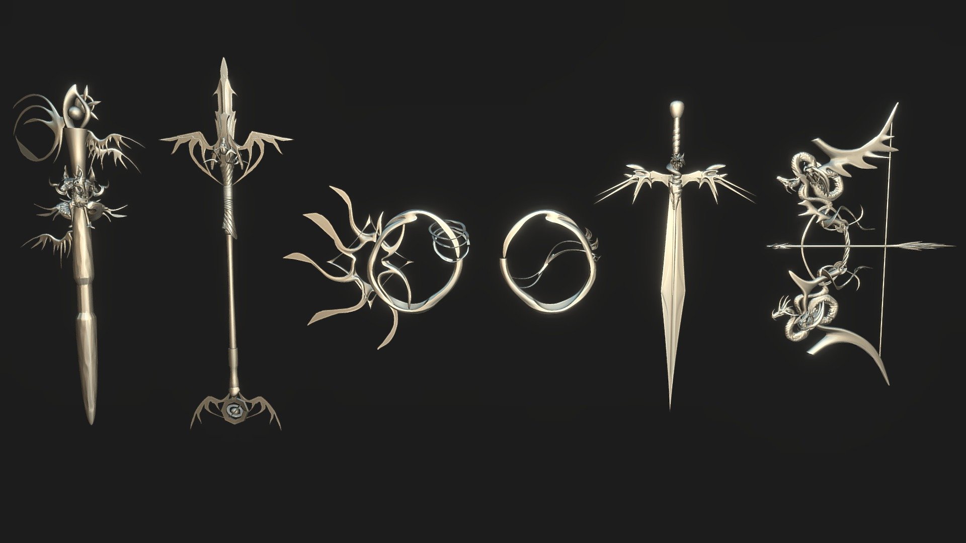 Dragon Weapon Pack 1 - Buy Royalty Free 3D model by Alexandria Maharaj ...