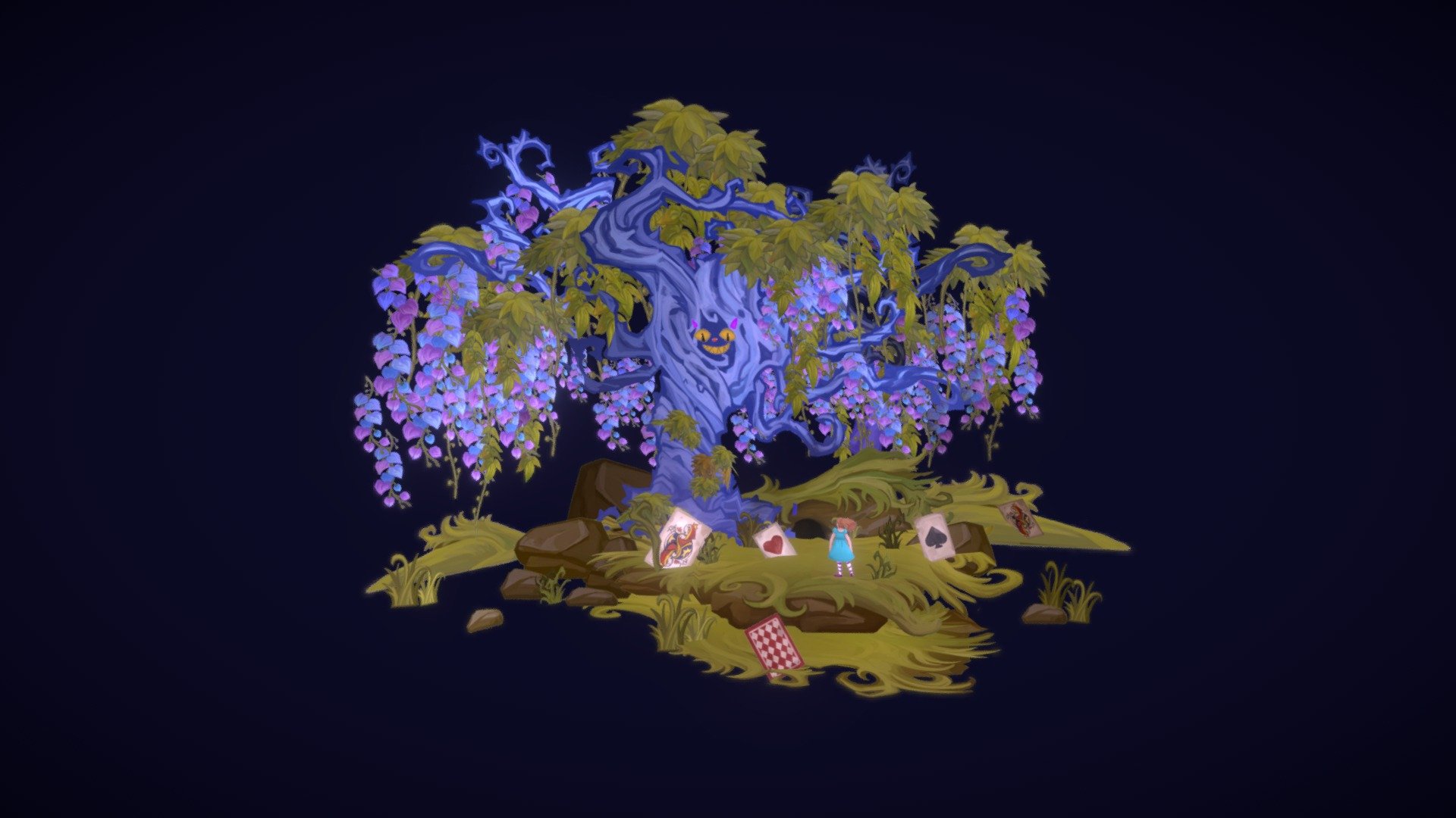 Rabbit hole with Tree - 3D model by cindy (@CHSINI2) [4518089] - Sketchfab