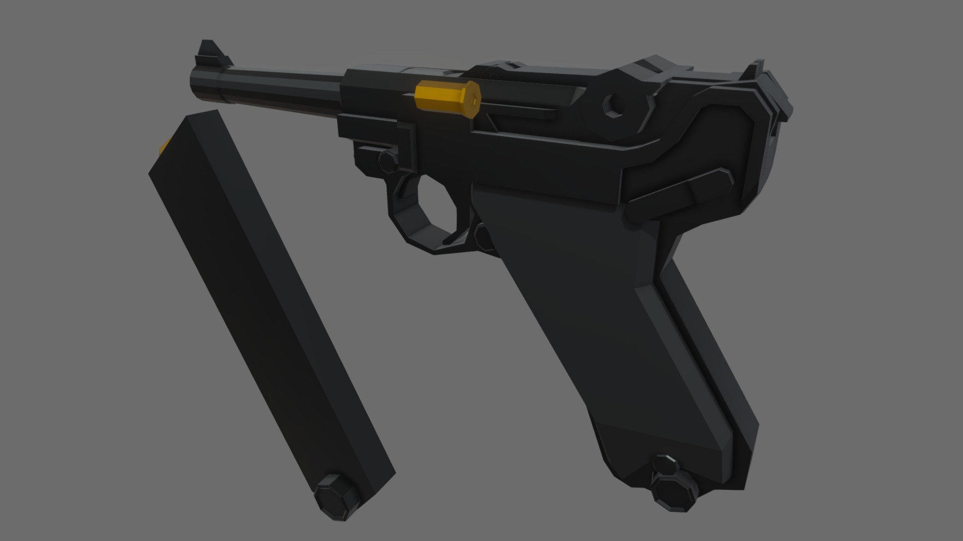 low-poly Luger P08 - Download Free 3D model by D_U (@DU1701) [451a53a] - Sketchfab