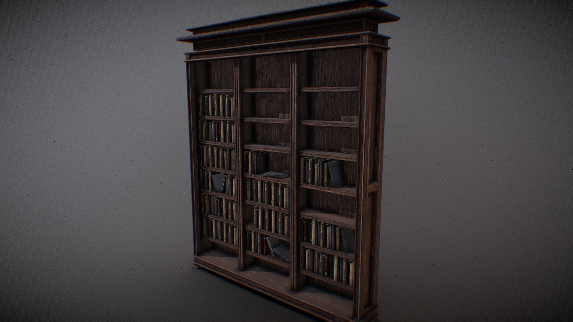 Wooden Book Shelf | Low-Poly | Game-ready - Download Free 3D model by ...