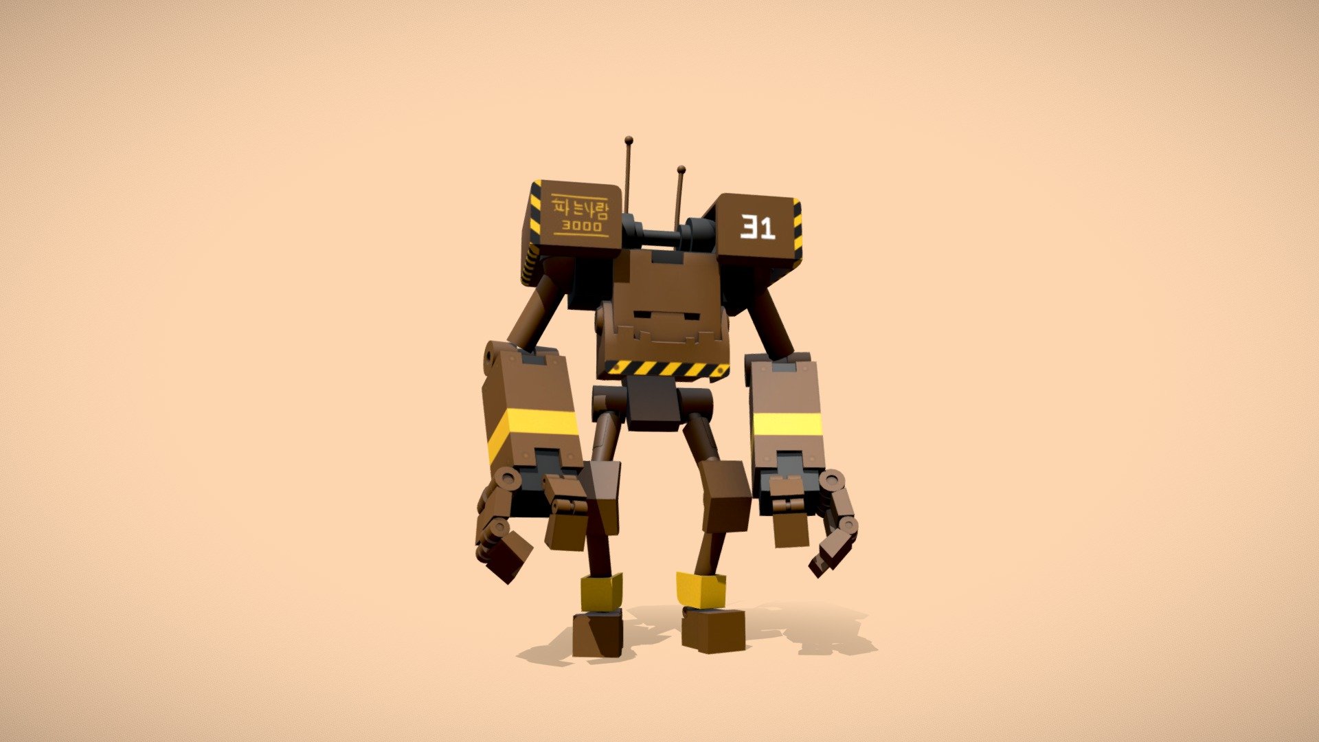 Stylized Robot H.A.N.K. (Simplified) - 3D model by Vincent van Waard ...