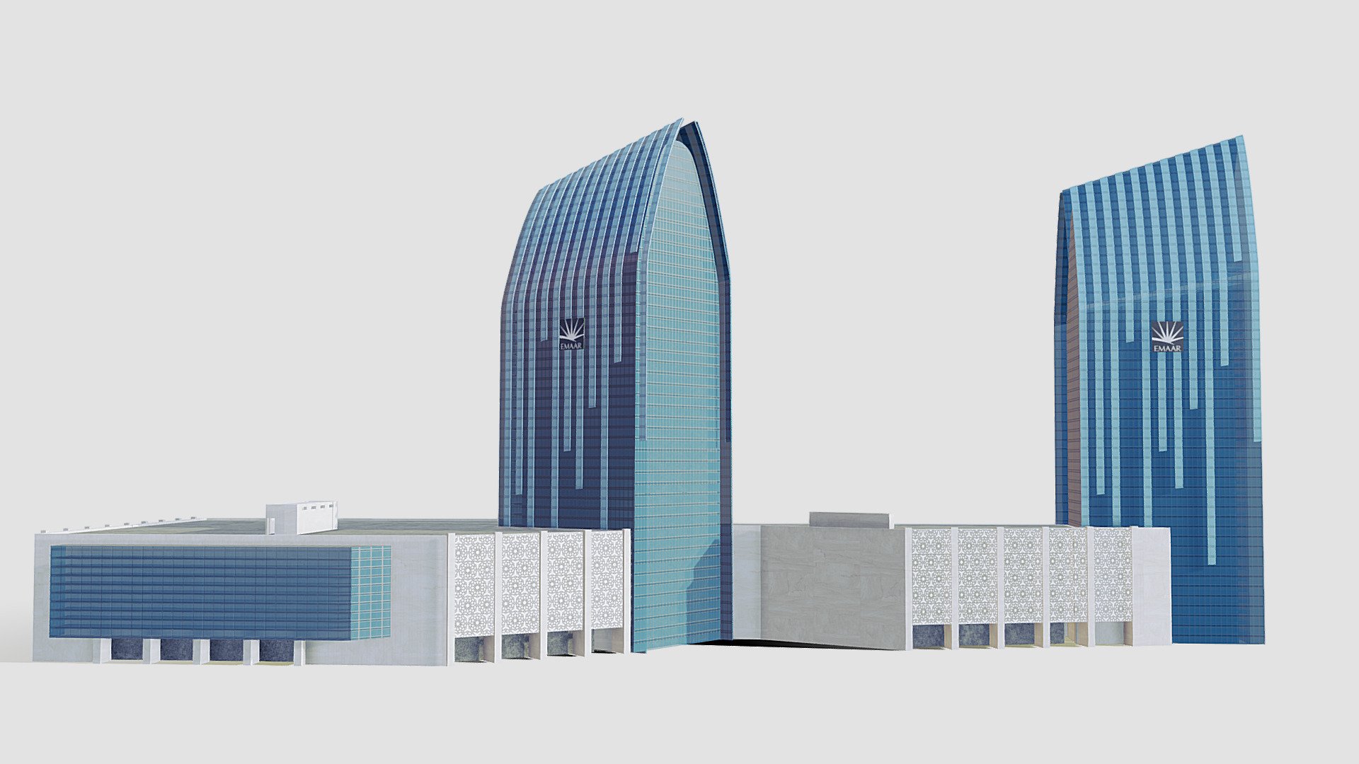 Boulevard Plaza - Dubai - Buy Royalty Free 3D model by 1Quad (@1.Quad ...