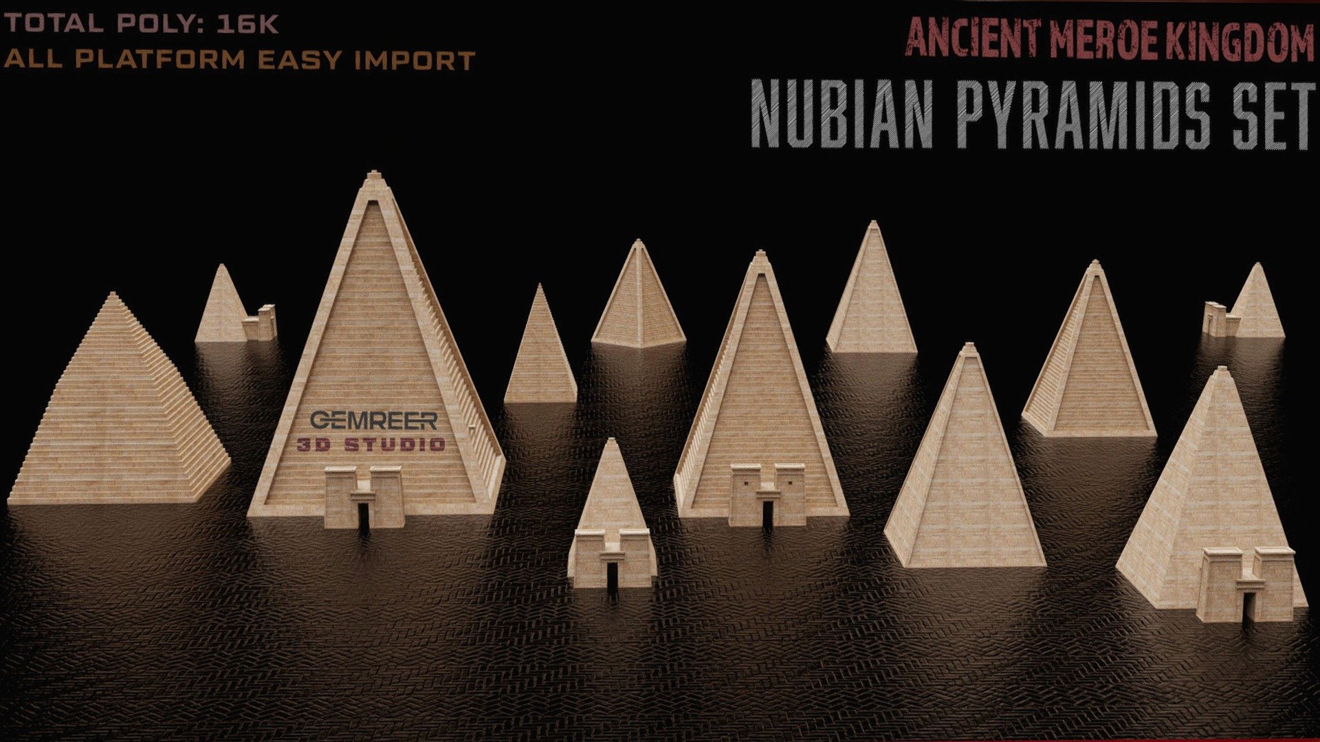 Nubian Pyramids Pack Sudan - 3D model by Gökhan Emre Er (@gemreer ...