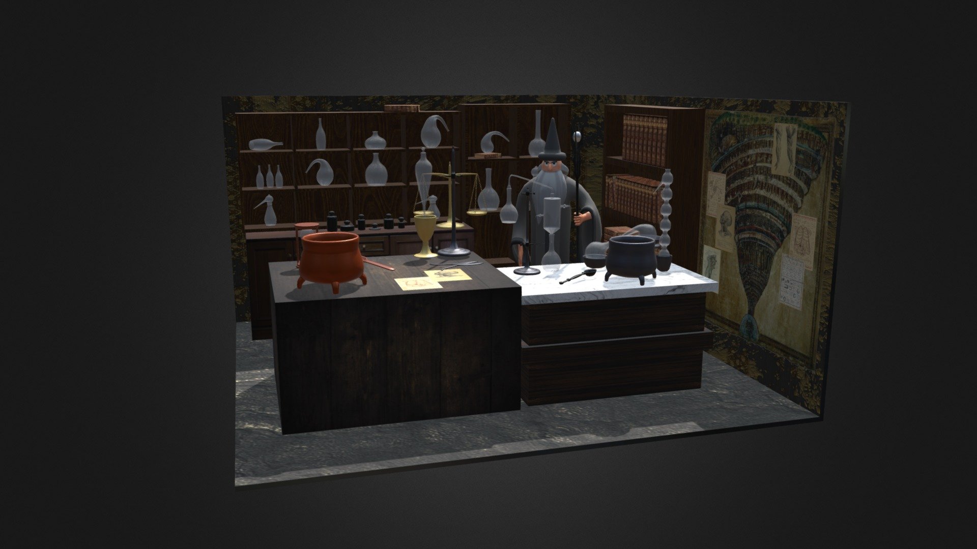 Diorama Mage Lab - 3D model by davidsega98 [4534e6d] - Sketchfab