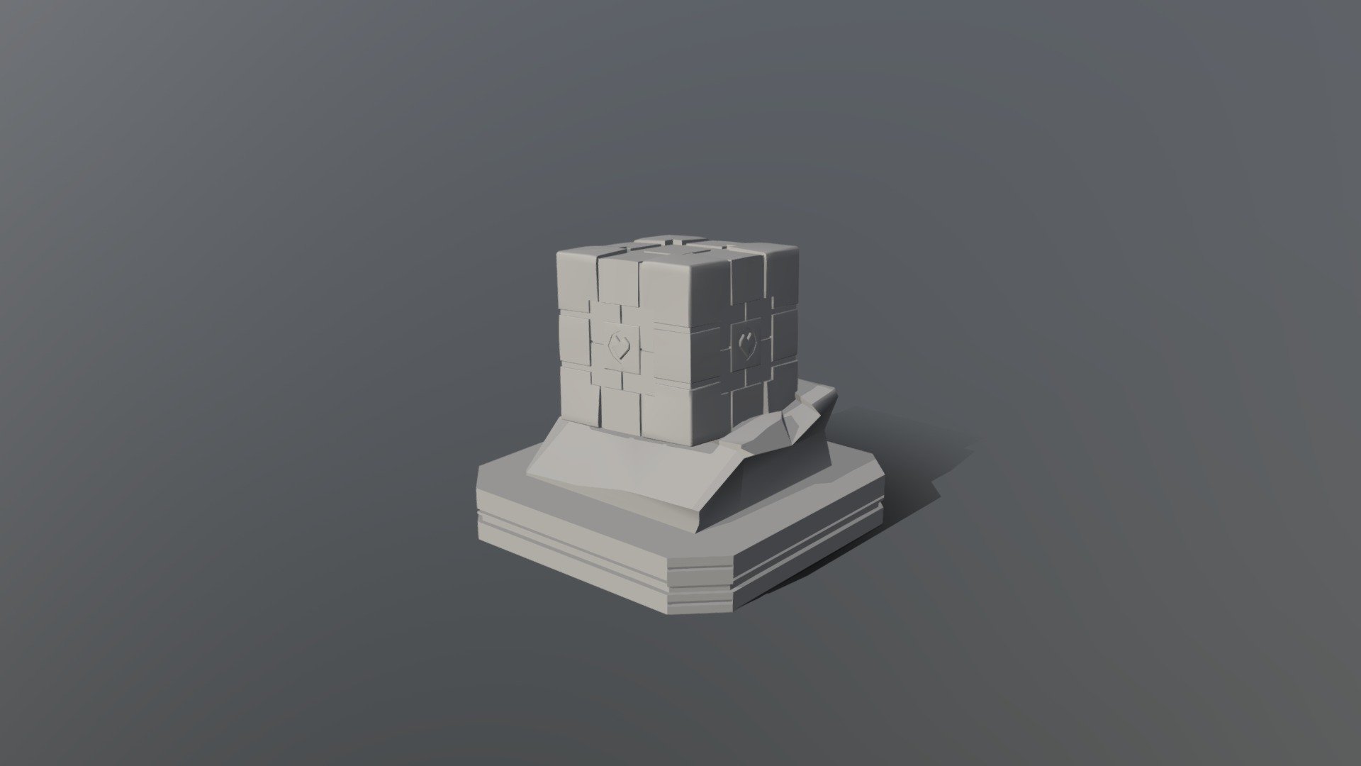 Low poly companion cube model. - 3D model by redcoffee [45376d4 ...