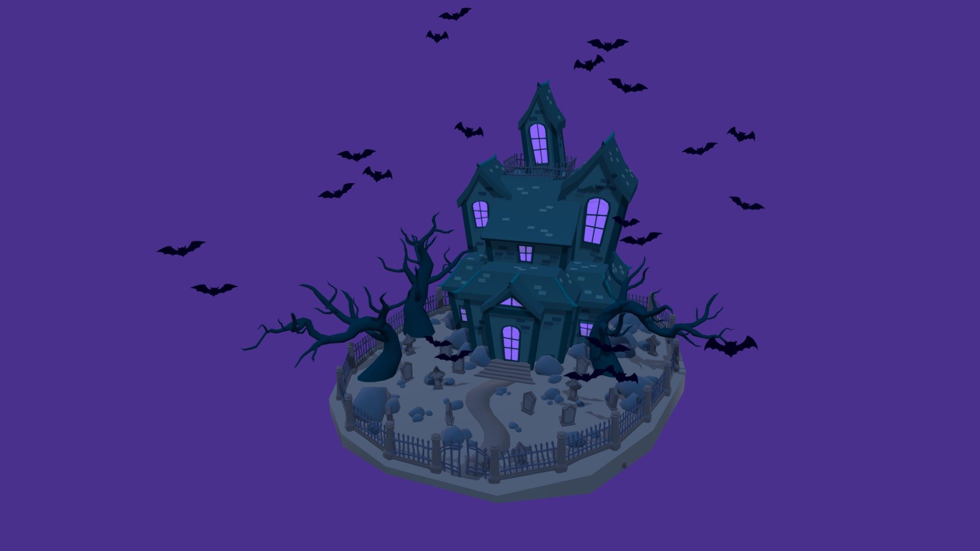 Simple Scene- Haunted House - 3D model by JarnoDeBleeker [4540d67 ...