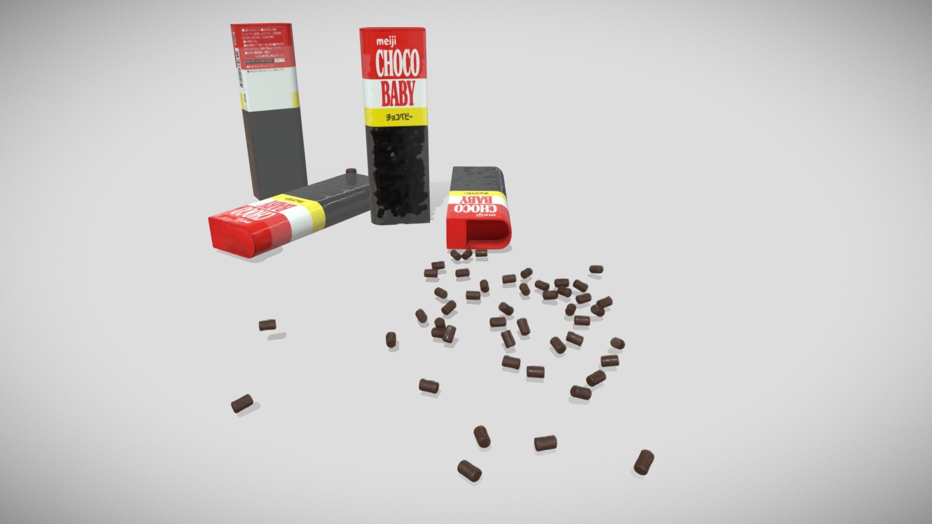 Choco Baby チョコベビー - 懐菓子 Natsugashi #1 - 3D model by Tanuki (@tanukiart ...