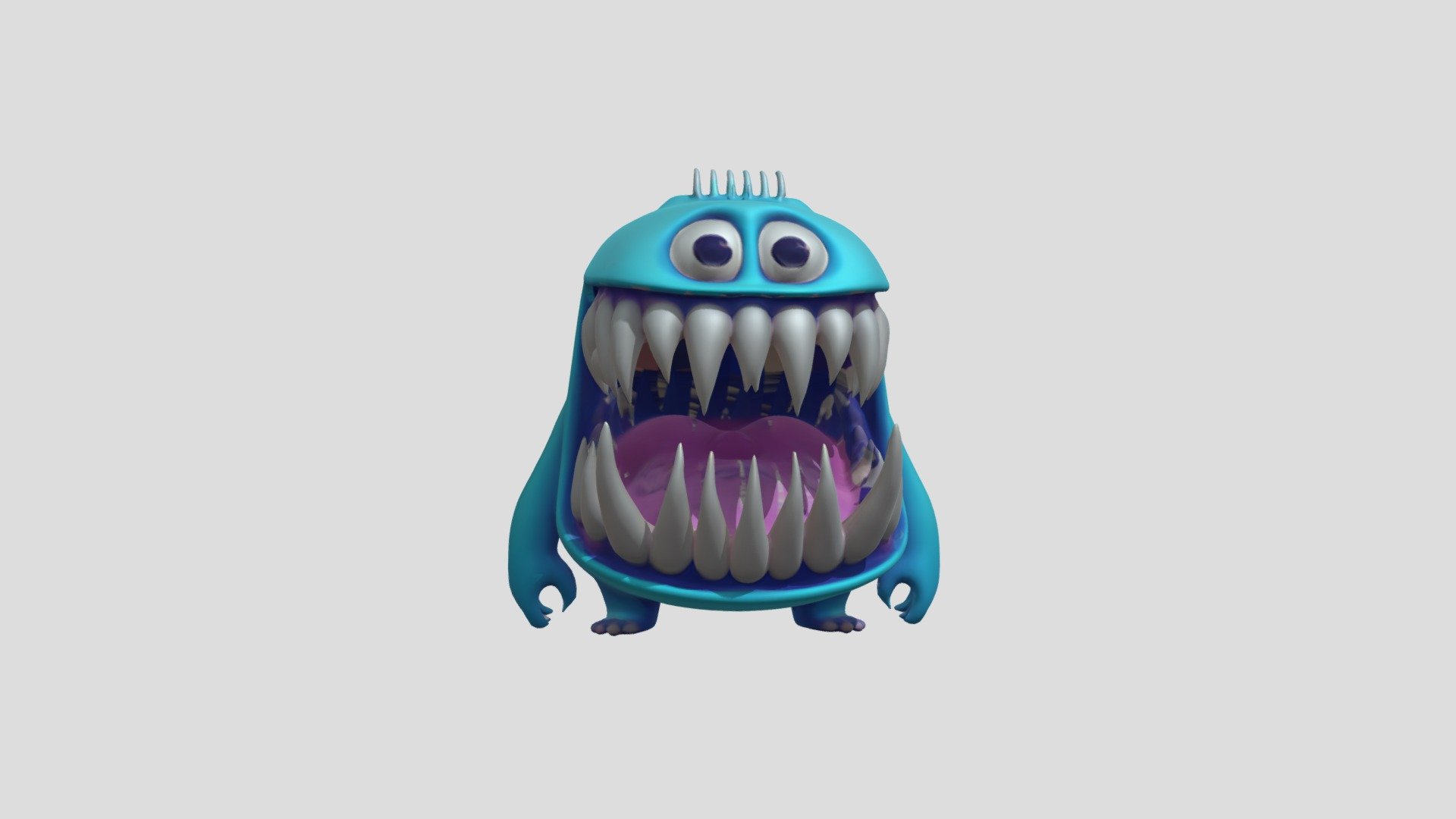 Adorable Monster With A Big Smile - Buy Royalty Free 3D model by ...