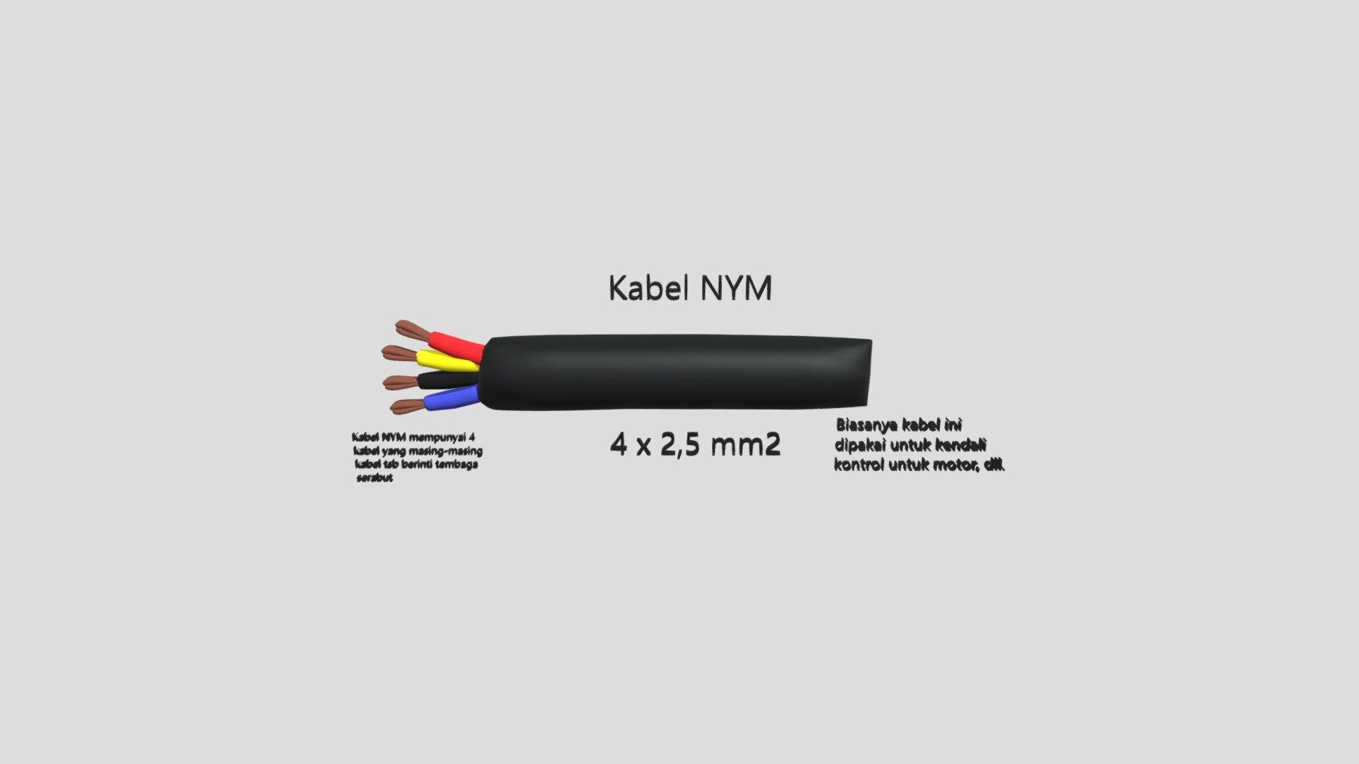 Kabel NYM 3D - 3D model by muhammadfarras [45479d3] - Sketchfab