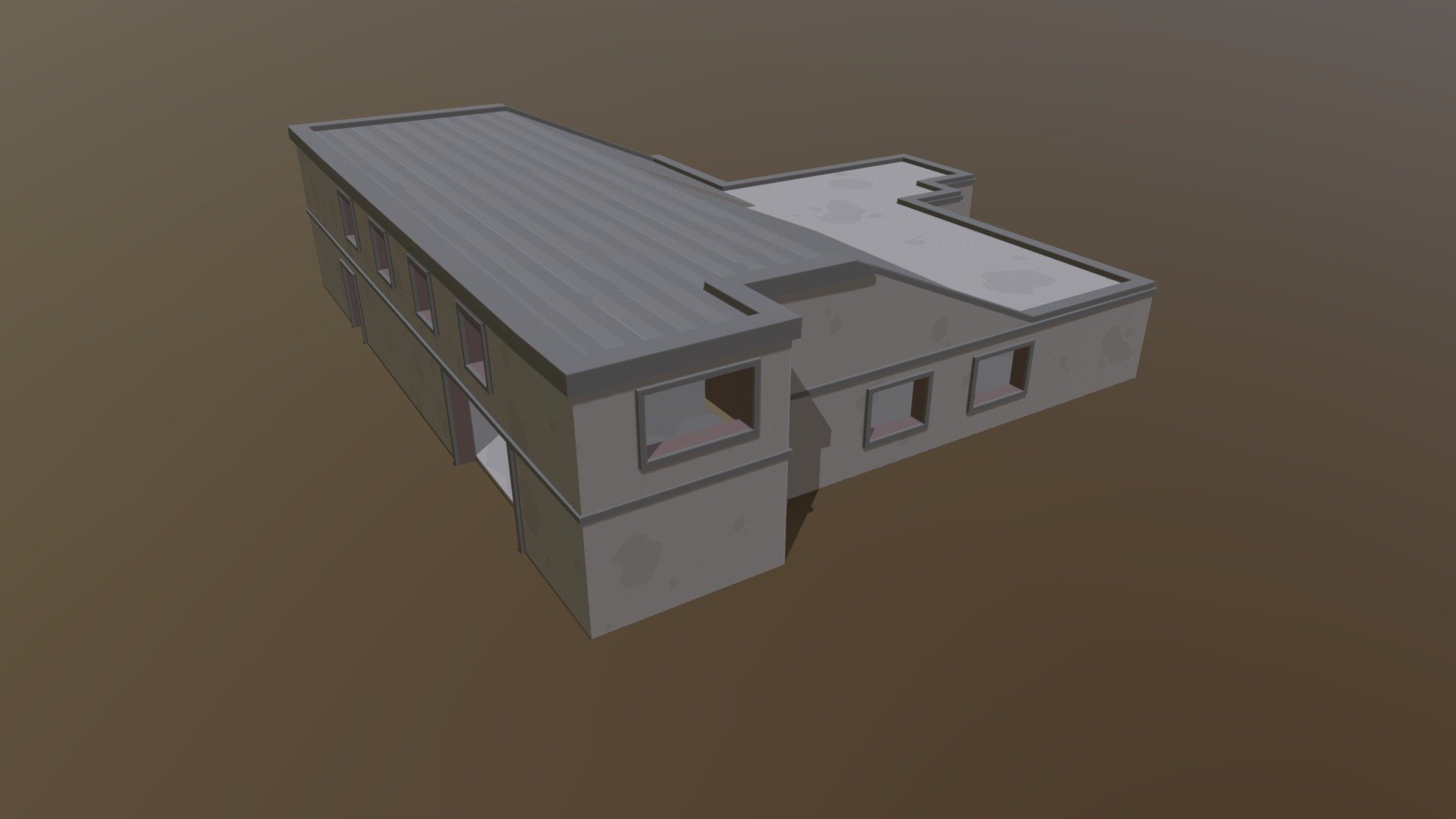Low Poly Two Story Building for FPS game - 3D model by CodeChomper ...