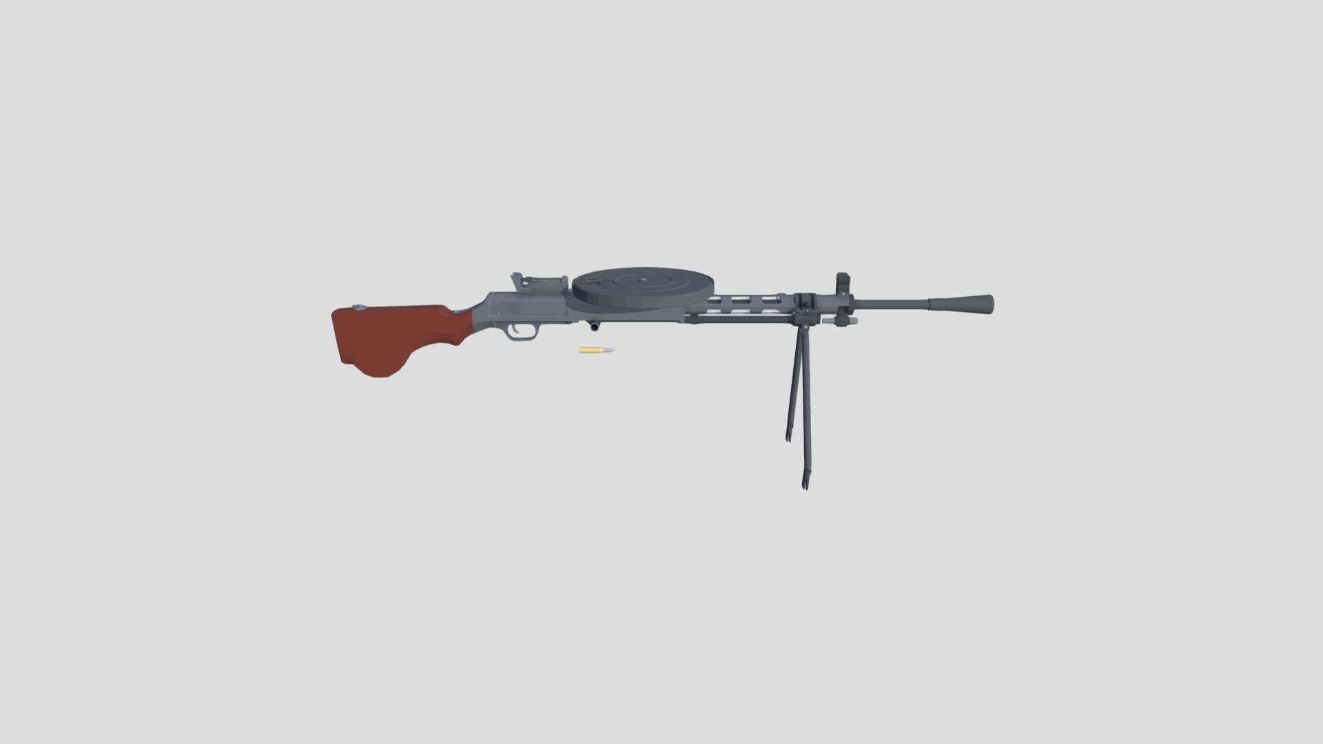 DP-27 Machine Gun Low-poly - 3D model by Manson (@nuladno) [454c4f3 ...
