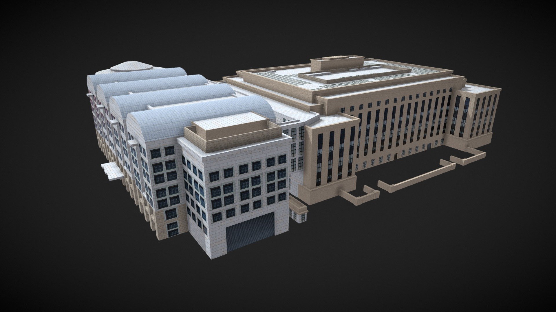 United States Courthouse Low Poly Game Ready - Buy Royalty Free 3D ...