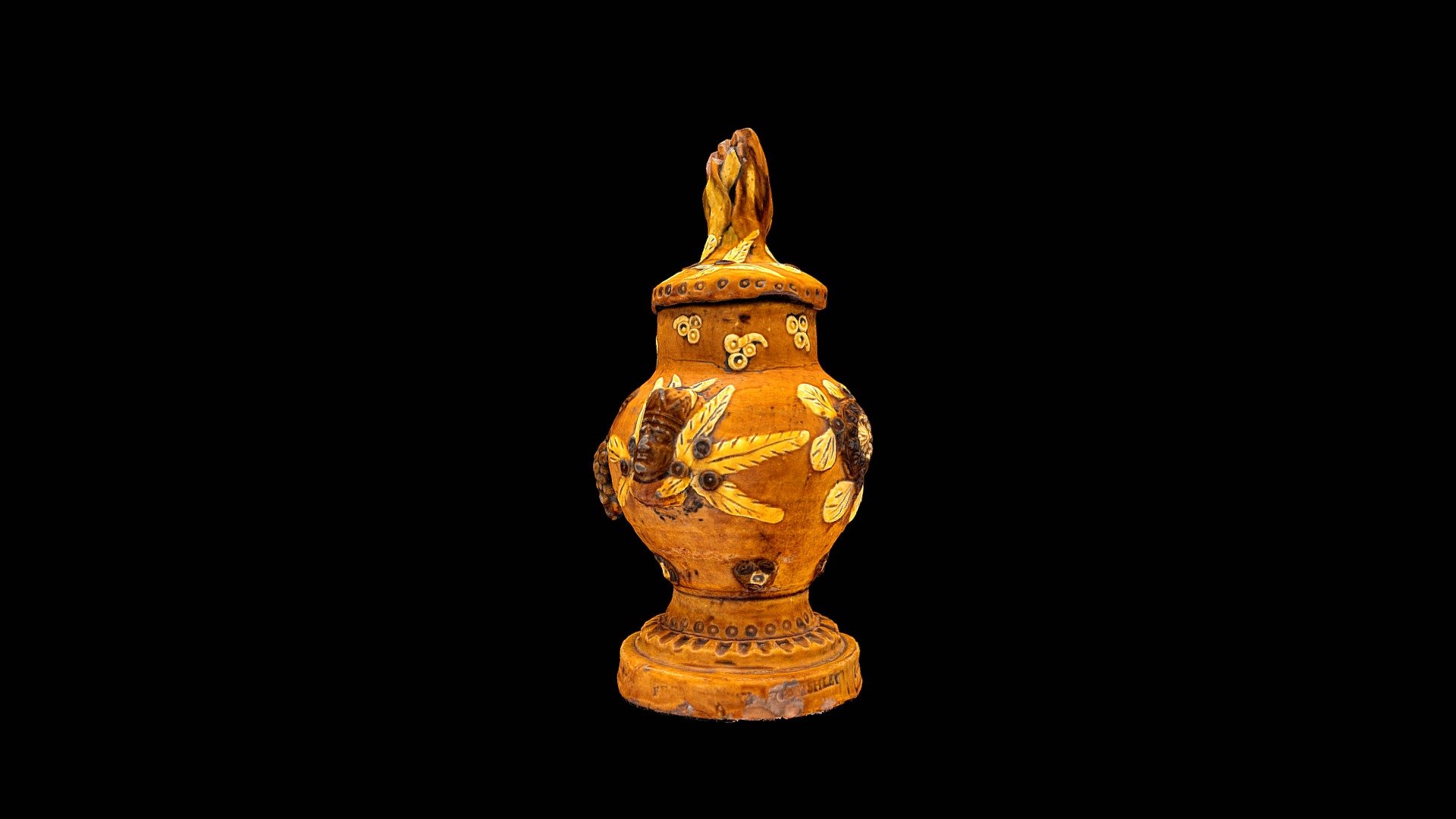 Tobacco Jar with leaves Fremington Pottery - 3D model by Dave Green ...