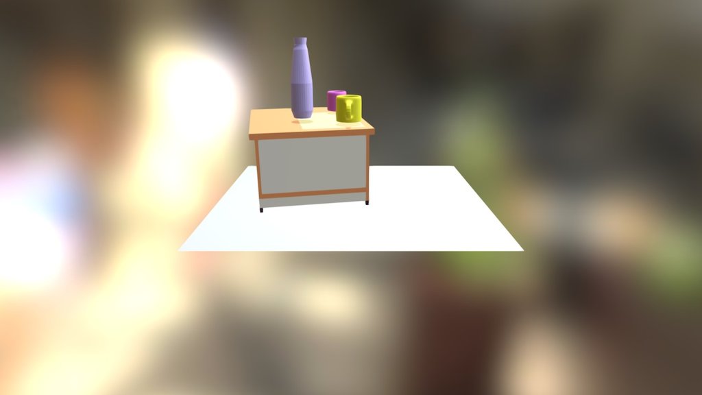 Meja Komputer - 3D model by azharjulian [45659be] - Sketchfab