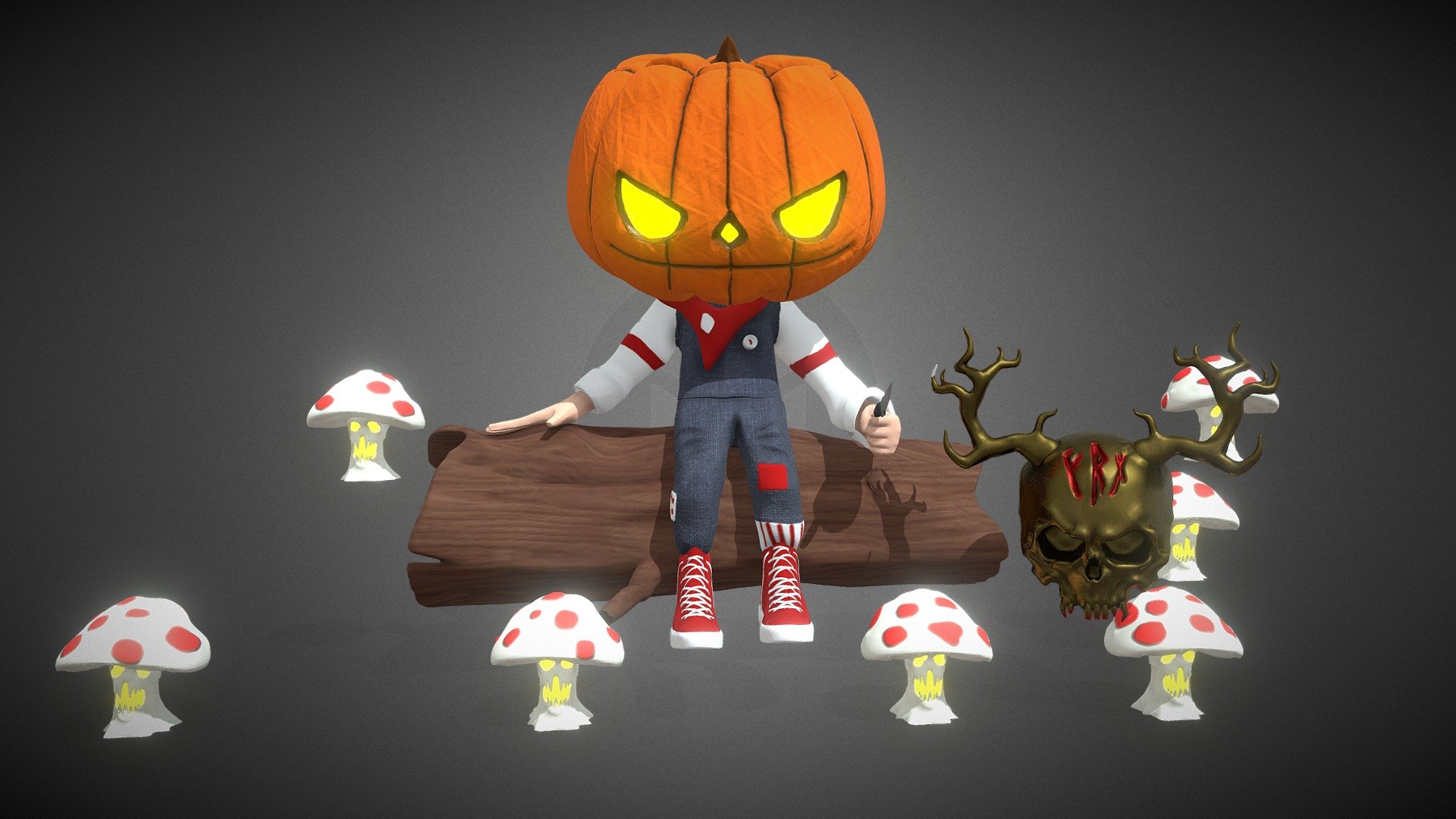 Pumpkin Boy - 3D model by Anacondrai [4566425] - Sketchfab