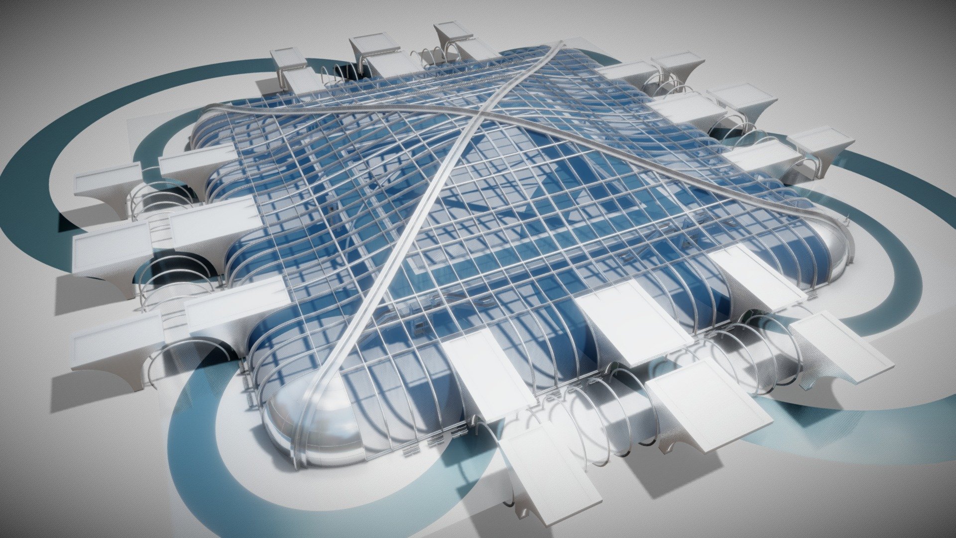 Futuristic Architectural Structure - Buy Royalty Free 3D model by ...