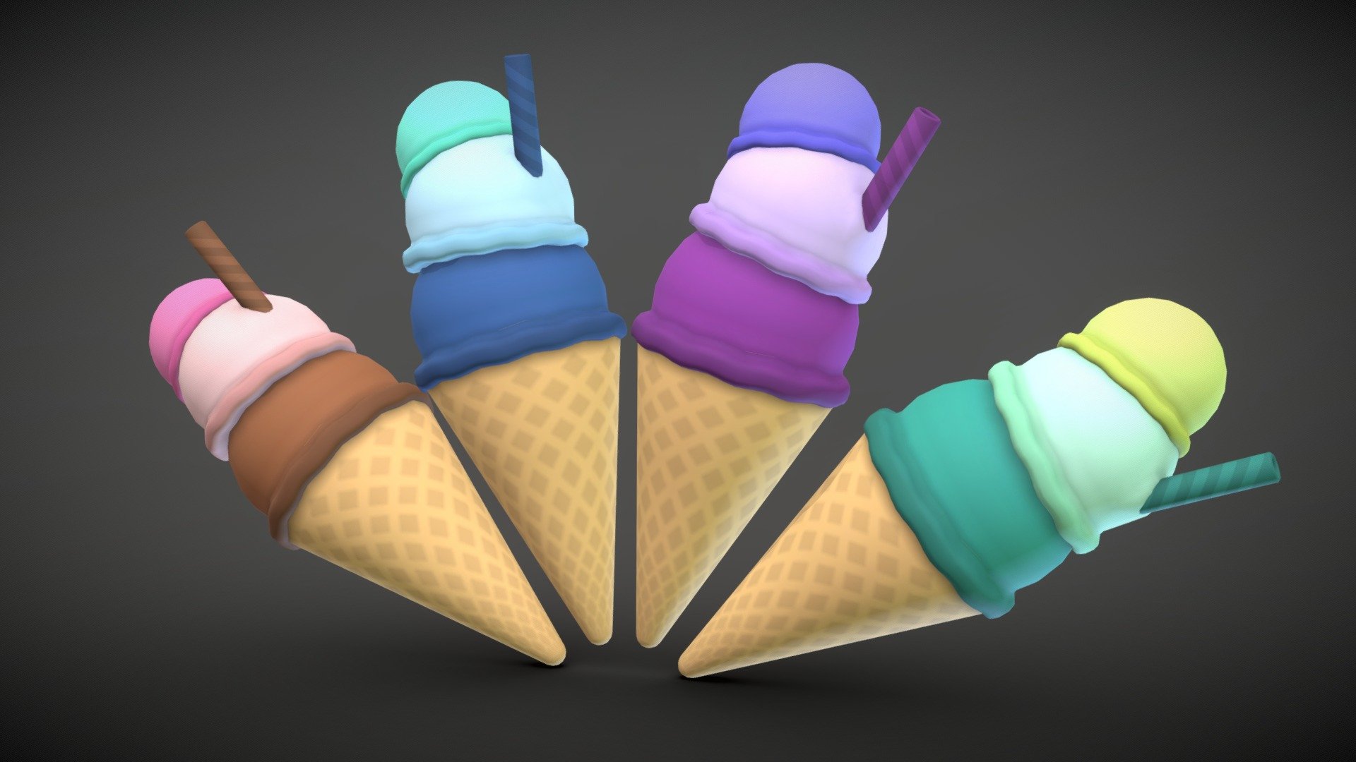 Ice Cream 01 (Sweet Pack #01) - 3D model by cubeboystudios [456fd97] - Sketchfab
