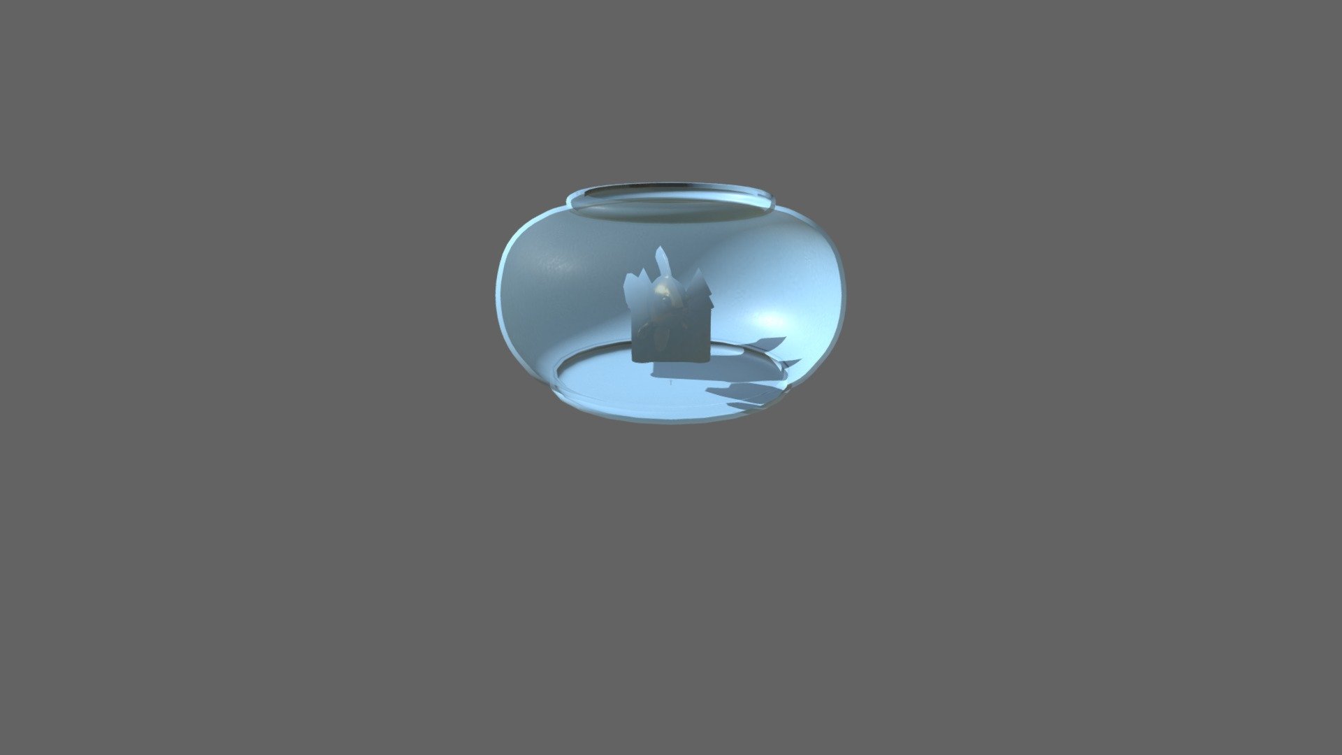 Semi-Textured Fish and Castle In Bowl - 3D model by StripeStar128 ...