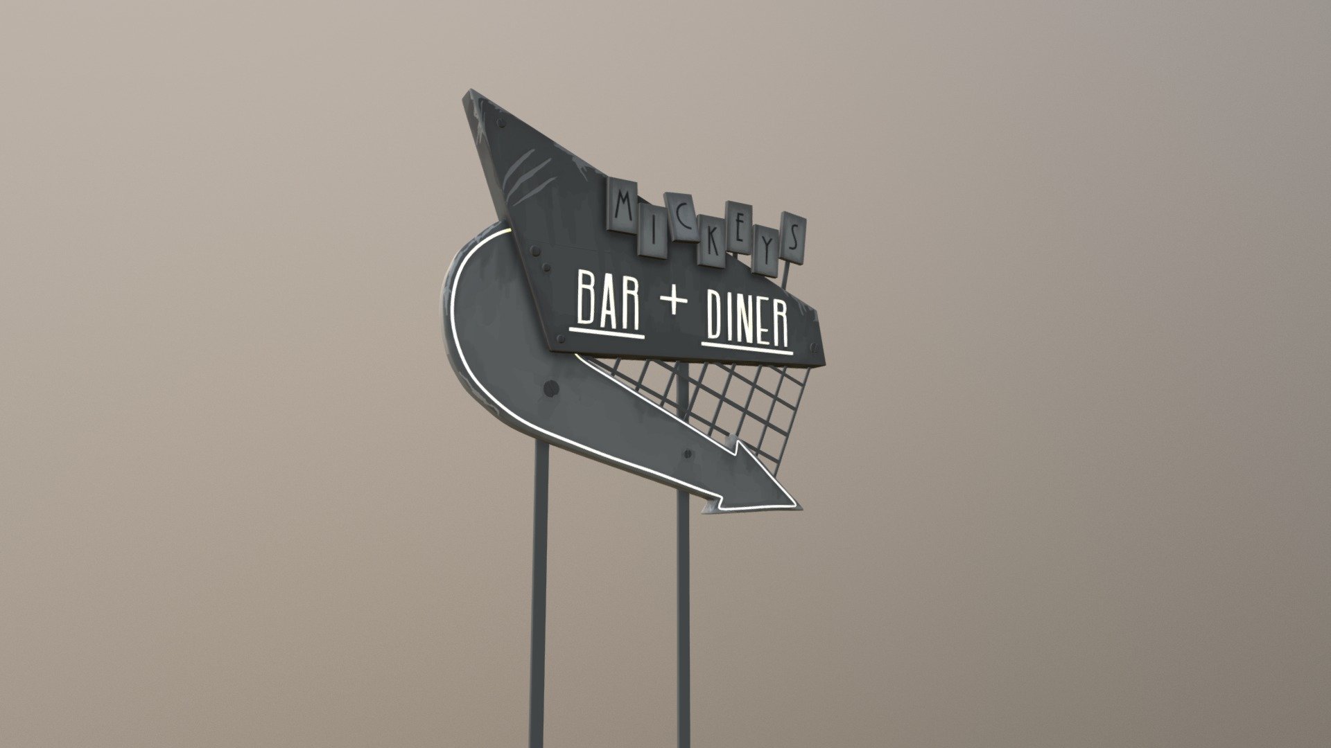 Diner Sign - 3D model by mollymccarthy [457604b] - Sketchfab