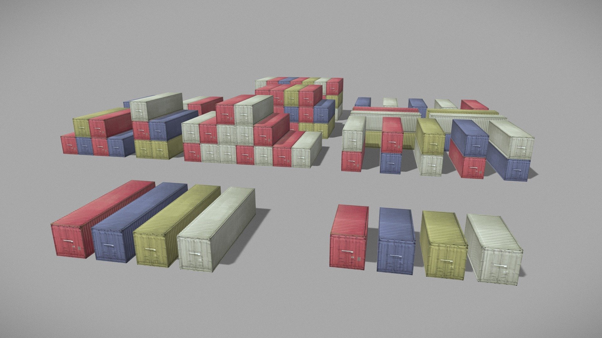 Cargo_ Containers_Very_Low_Poly - Download Free 3D model by Nelesh ...