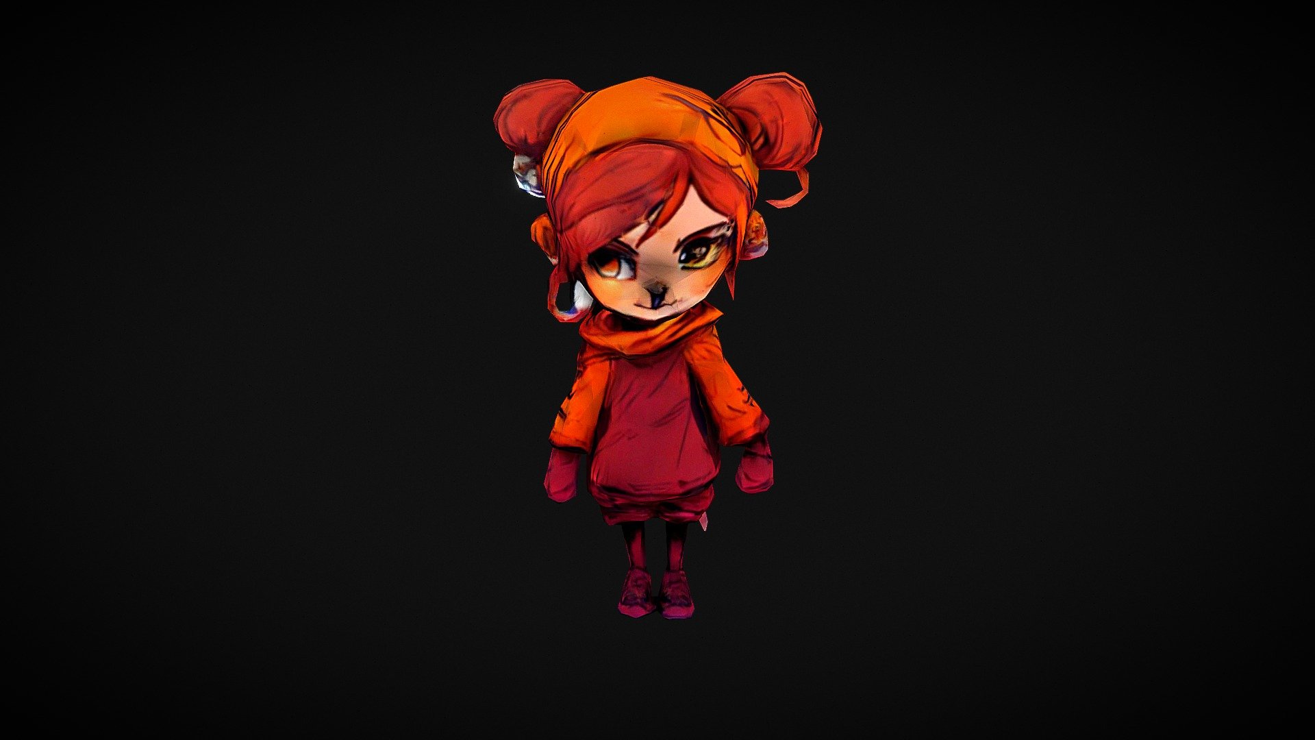 "The Joyful Red Portrait: A Vibrant Cartoon of H - Download Free 3D ...