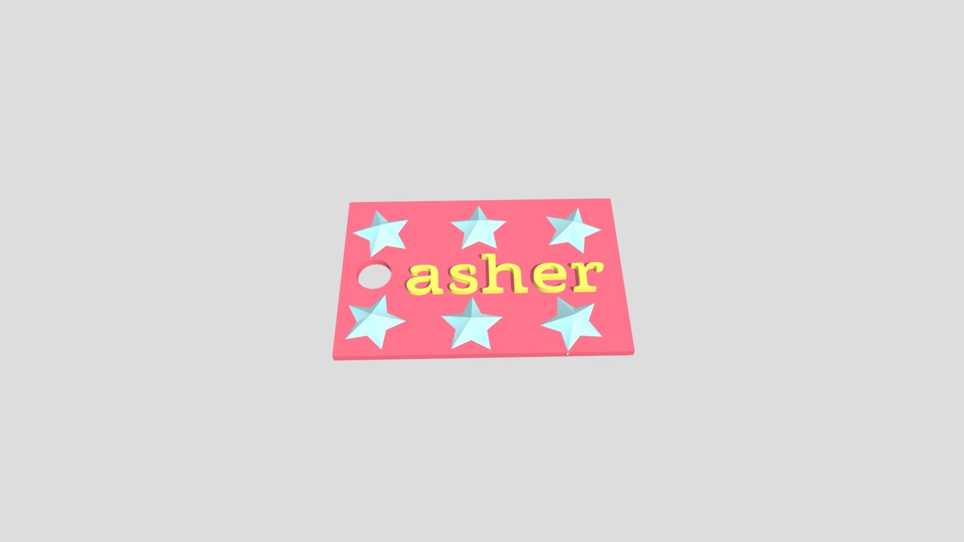 Name Keychain - Asher (1) - Download Free 3D model by it.trackv ...