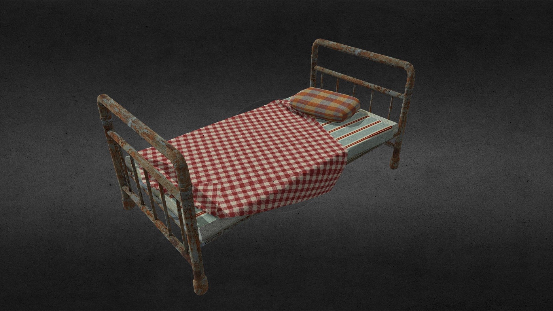 Old Soviet Bed / Rusty Metal Frame - 3D model by My Name Is This ...