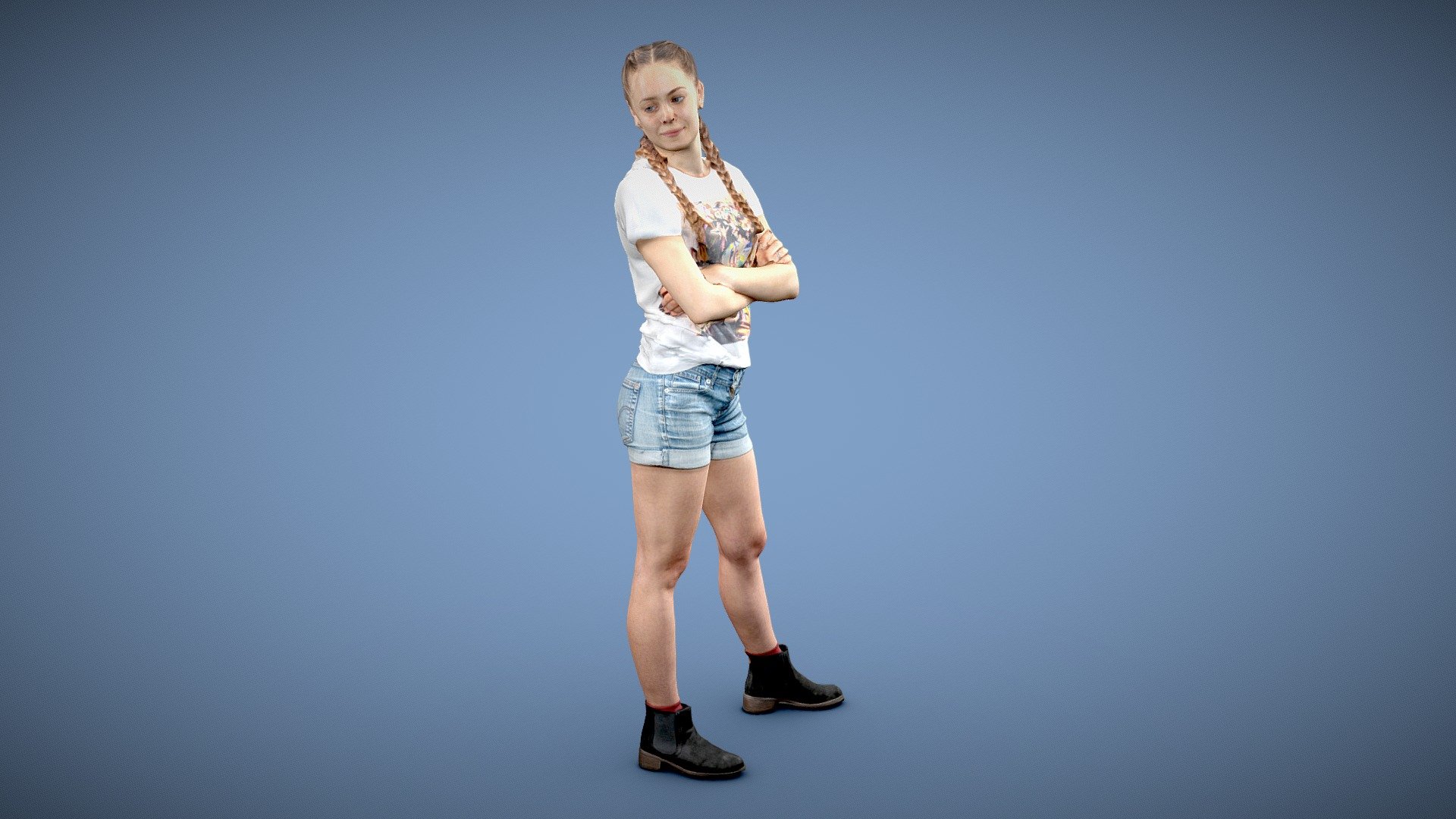 Woman standing crossed arms - 3D photo scan - Buy Royalty Free 3D model ...