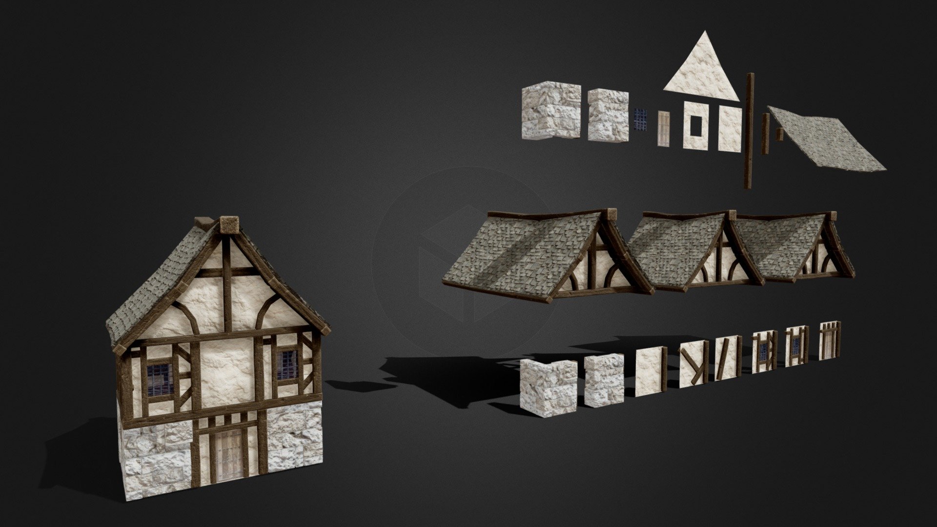 Modular Medieval House - Download Free 3D model by berkayege [45893a5 ...