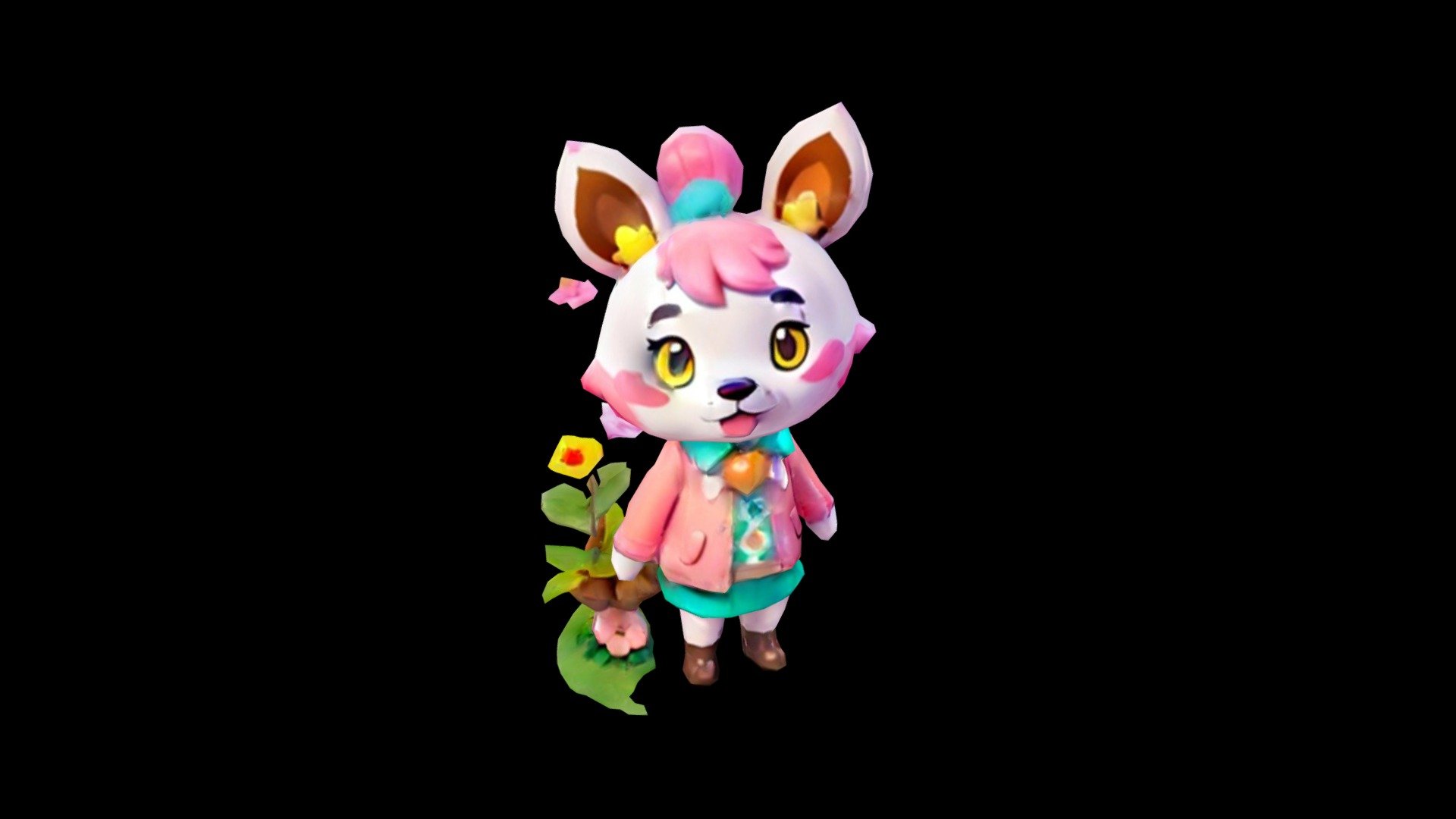 A cute, stylized animal crossing character named - Download Free 3D ...