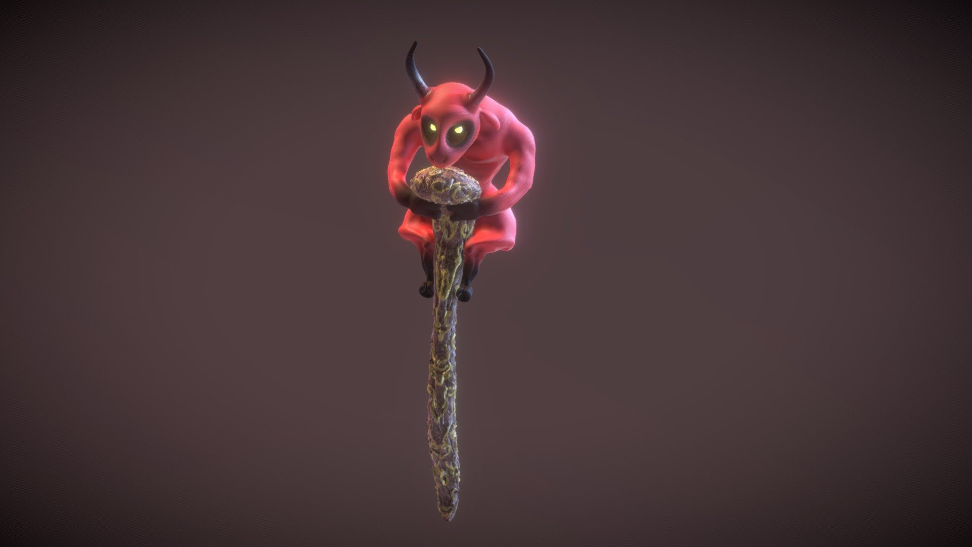 Magic Staff with a red demon - Buy Royalty Free 3D model by Lavtwa ...