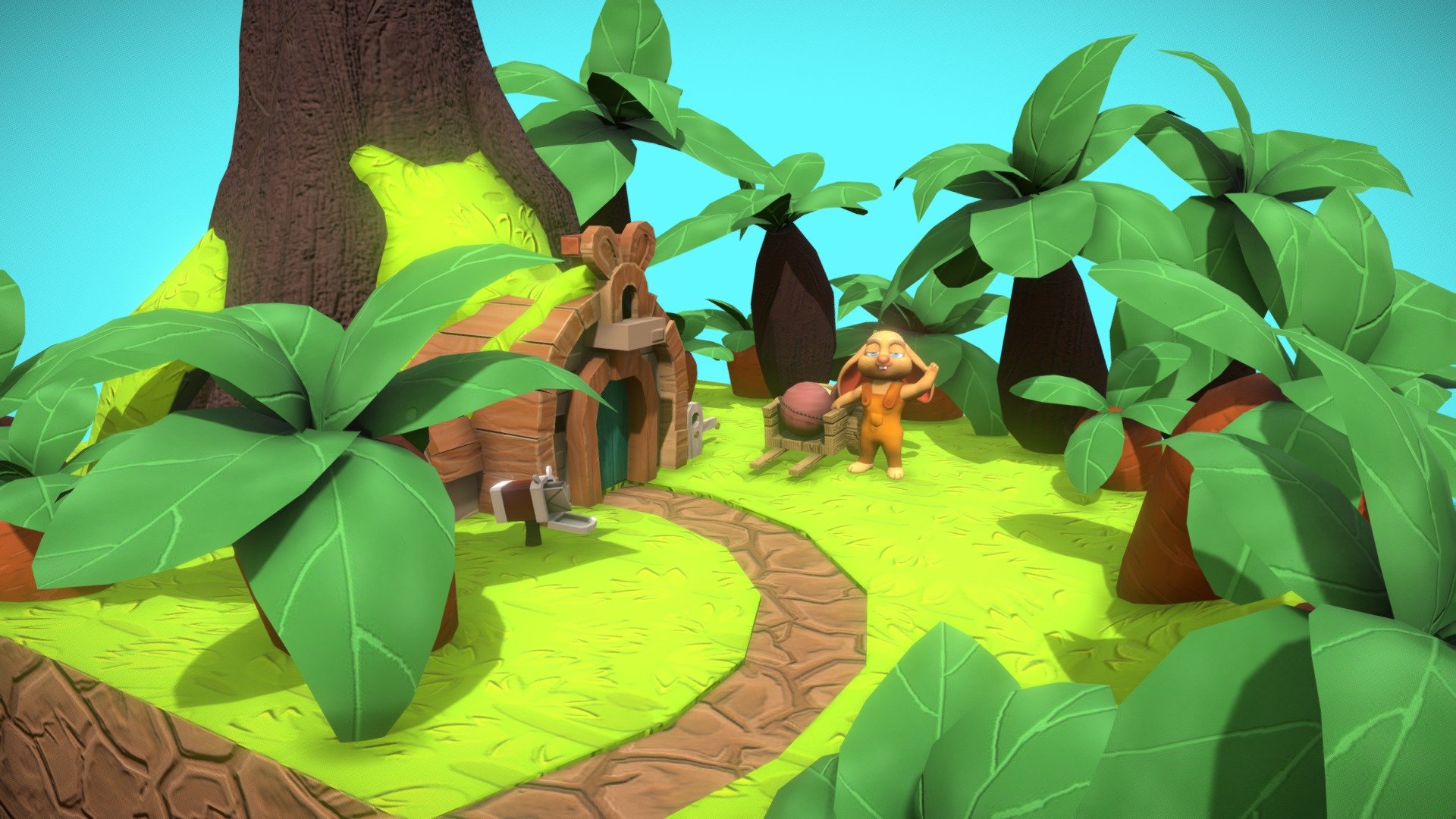 Happy rabbit life - 3D model by Exsp [459ef63] - Sketchfab