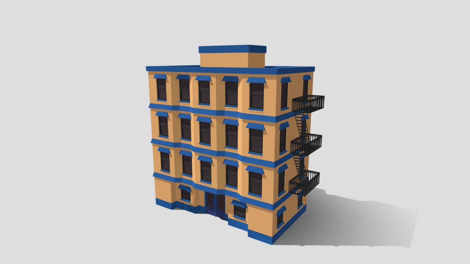 Low poly apartment building 2 - Download Free 3D model by assetfactory ...