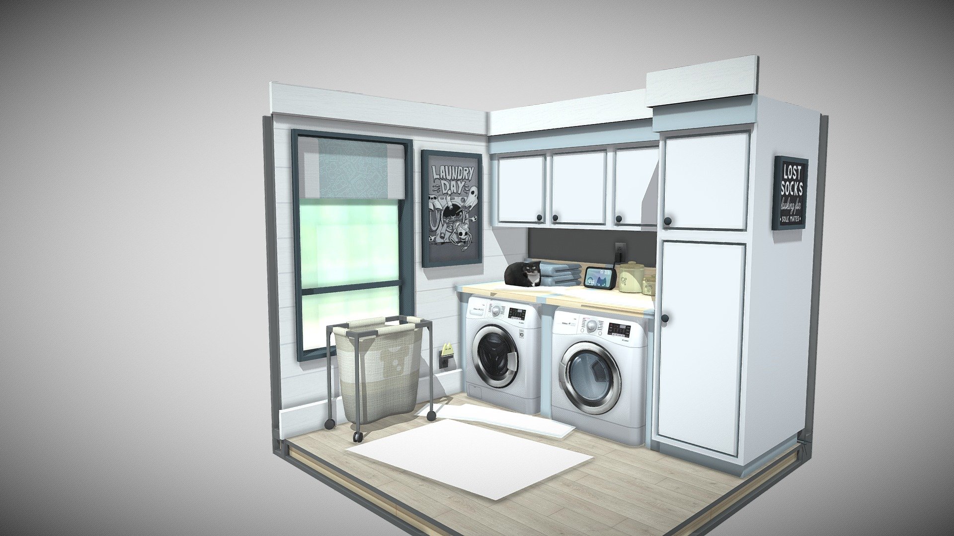 washing machine room - 3D model by promxph1 [45aaa67] - Sketchfab