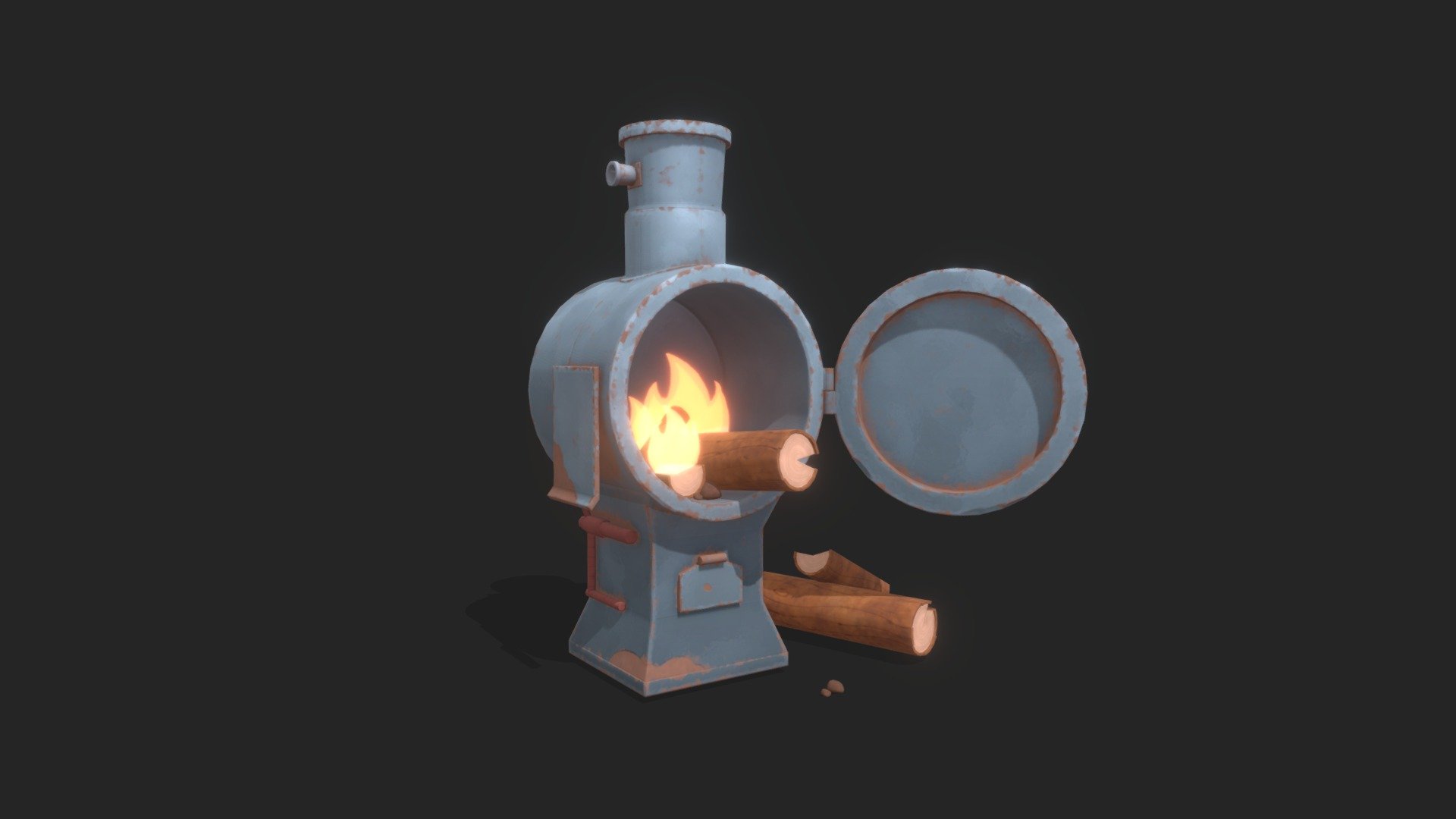 Wood stove - Polycount Challenge SeptOct 2023 - 3D model by Geausselain ...