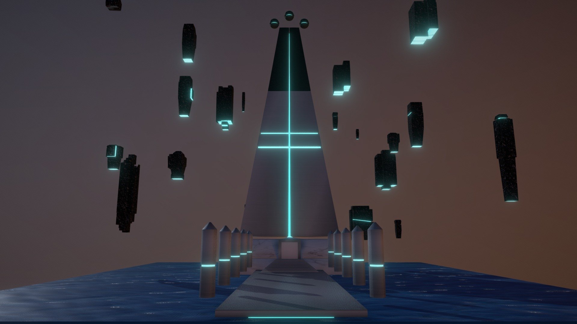 Futuristic temple - 3D model by juandiav [45b90c2] - Sketchfab
