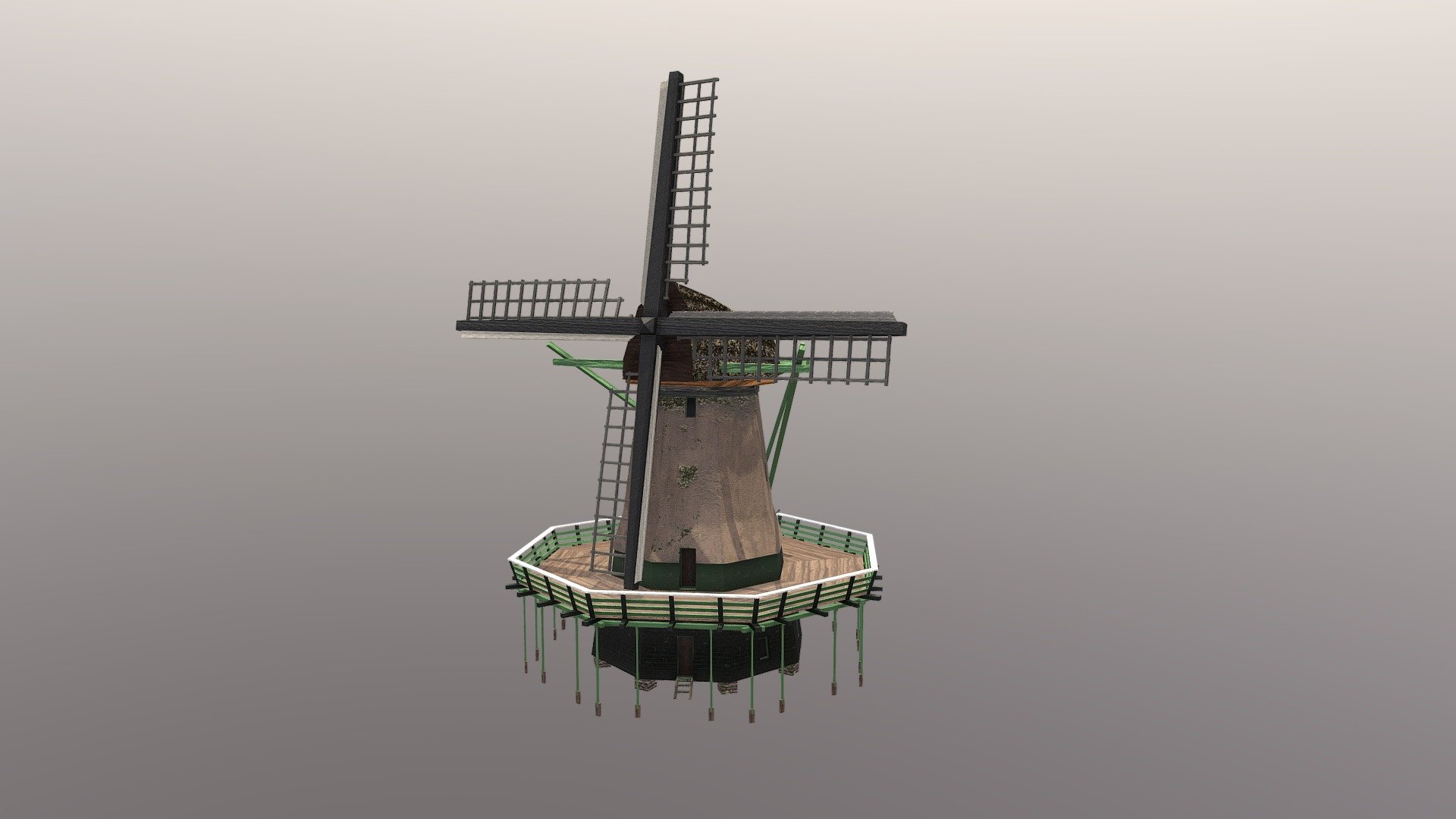 Dutch windmill - Download Free 3D model by Holywood (@lessers91 ...