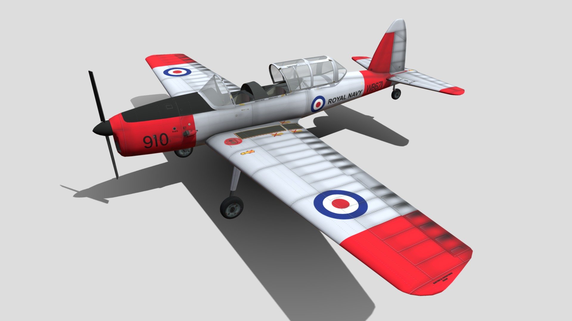 de Havilland Canada DHC-1 Chipmunk - Download Free 3D model by helijah ...