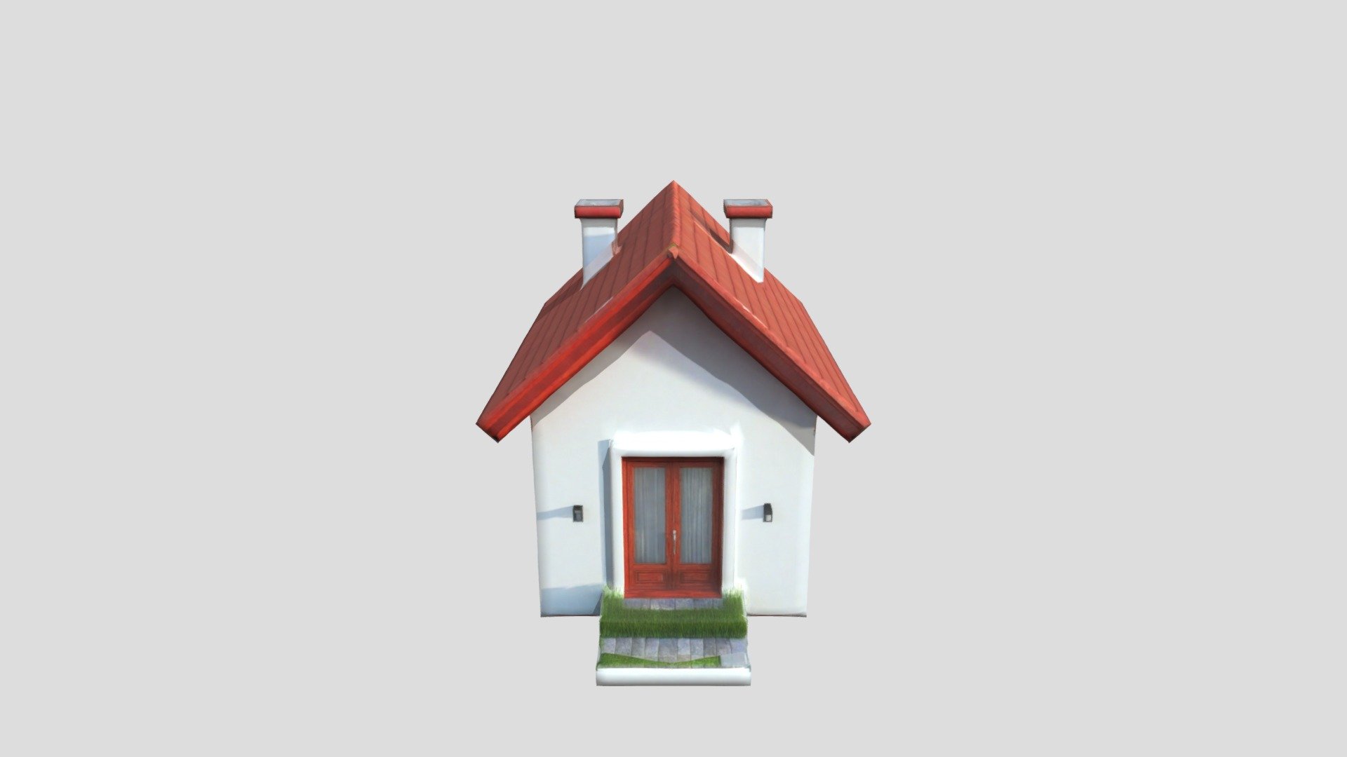 Small house, red pitched roof AI - 3D model by picassogoh [45c45e6 ...