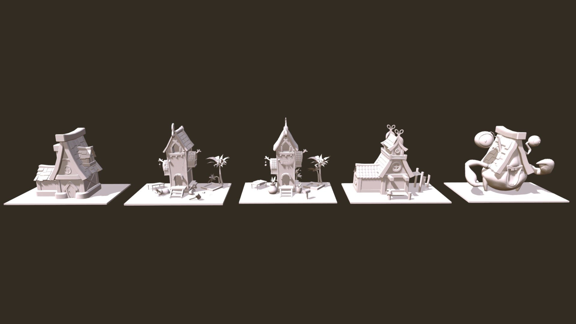 [XYZ School] Homework - House 5 variations - Download Free 3D model by ...