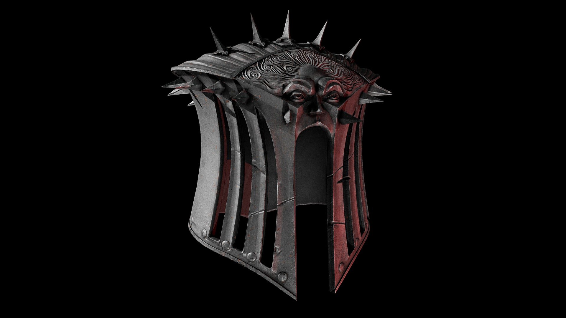 Medieval Helmet with Spikes - 3D model by Tink (@tinkov) [45ce05e ...