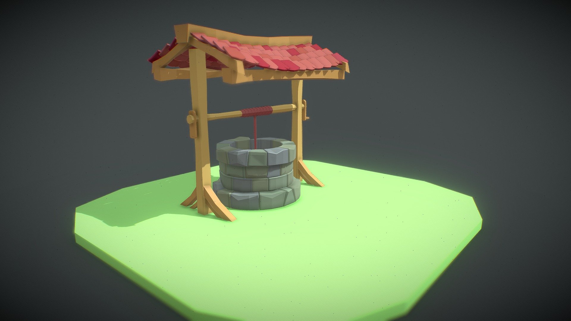 LOW POLY WELL - 3D model by anjeela [45d4f2a] - Sketchfab